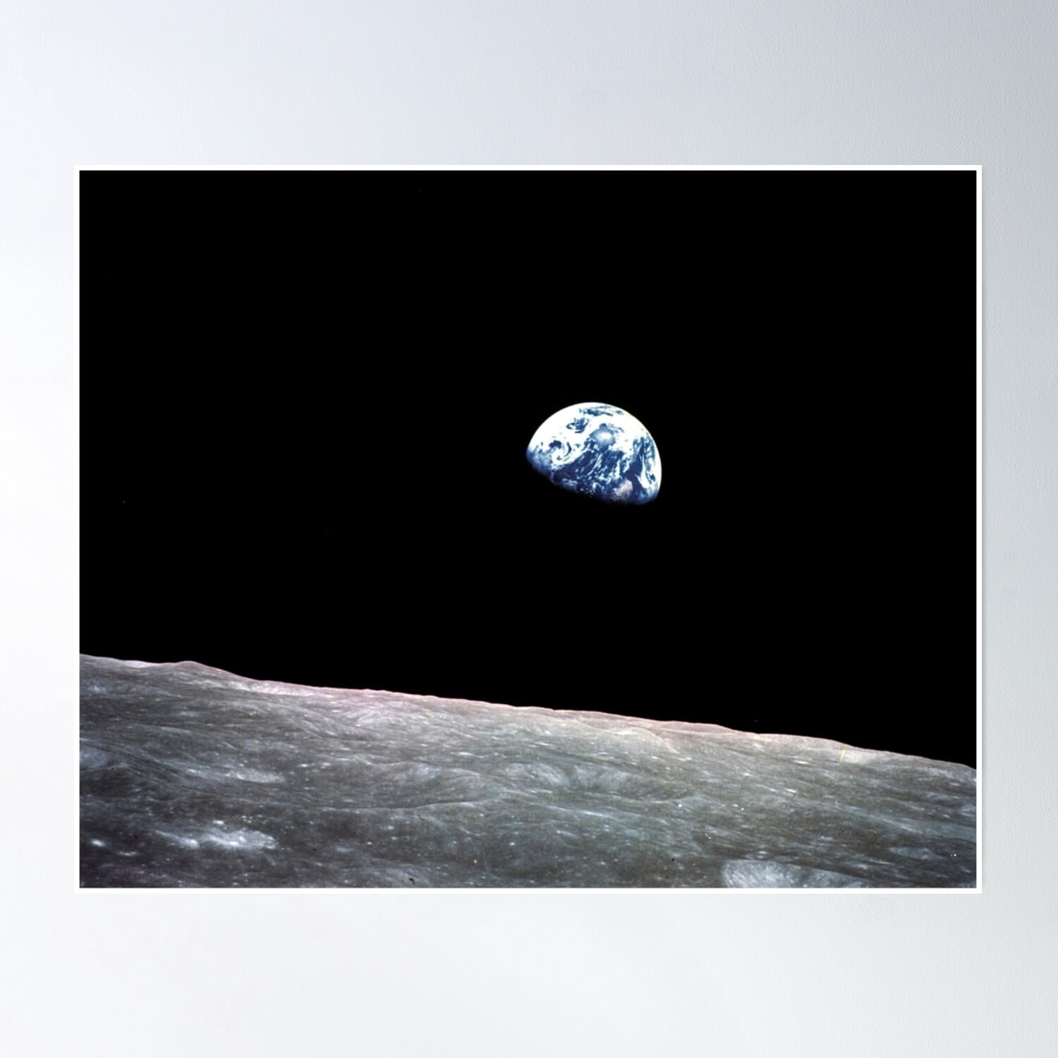 Earthrise Over Moon, Apollo 8 Poster Wall Art, Modern Wall Decor, 8x12 ...