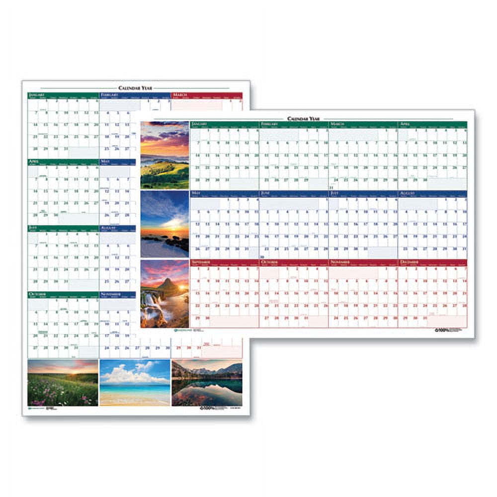 Earthscapes Recycled Reversible/Erasable Yearly Wall Calendar, Nature ...