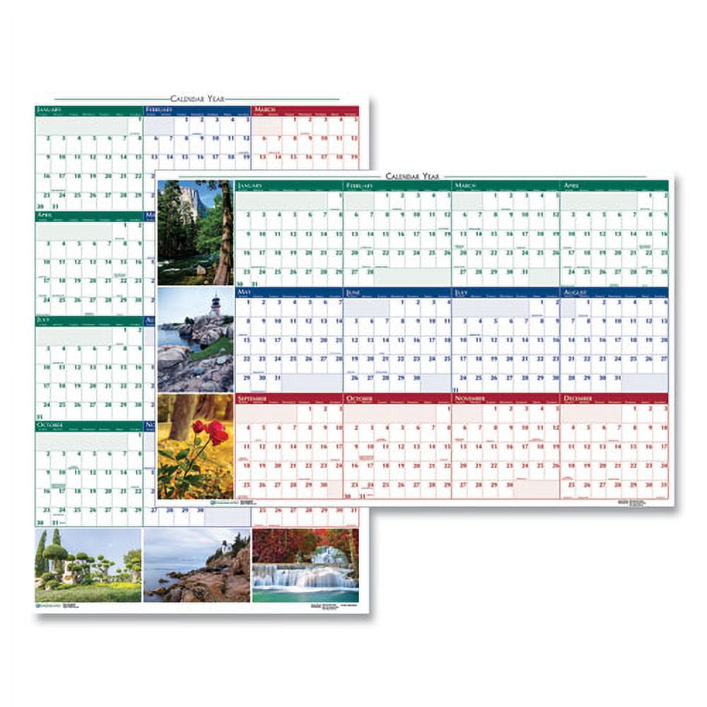 Earthscapes Recycled Reversible/Erasable Yearly Wall Calendar, Nature ...