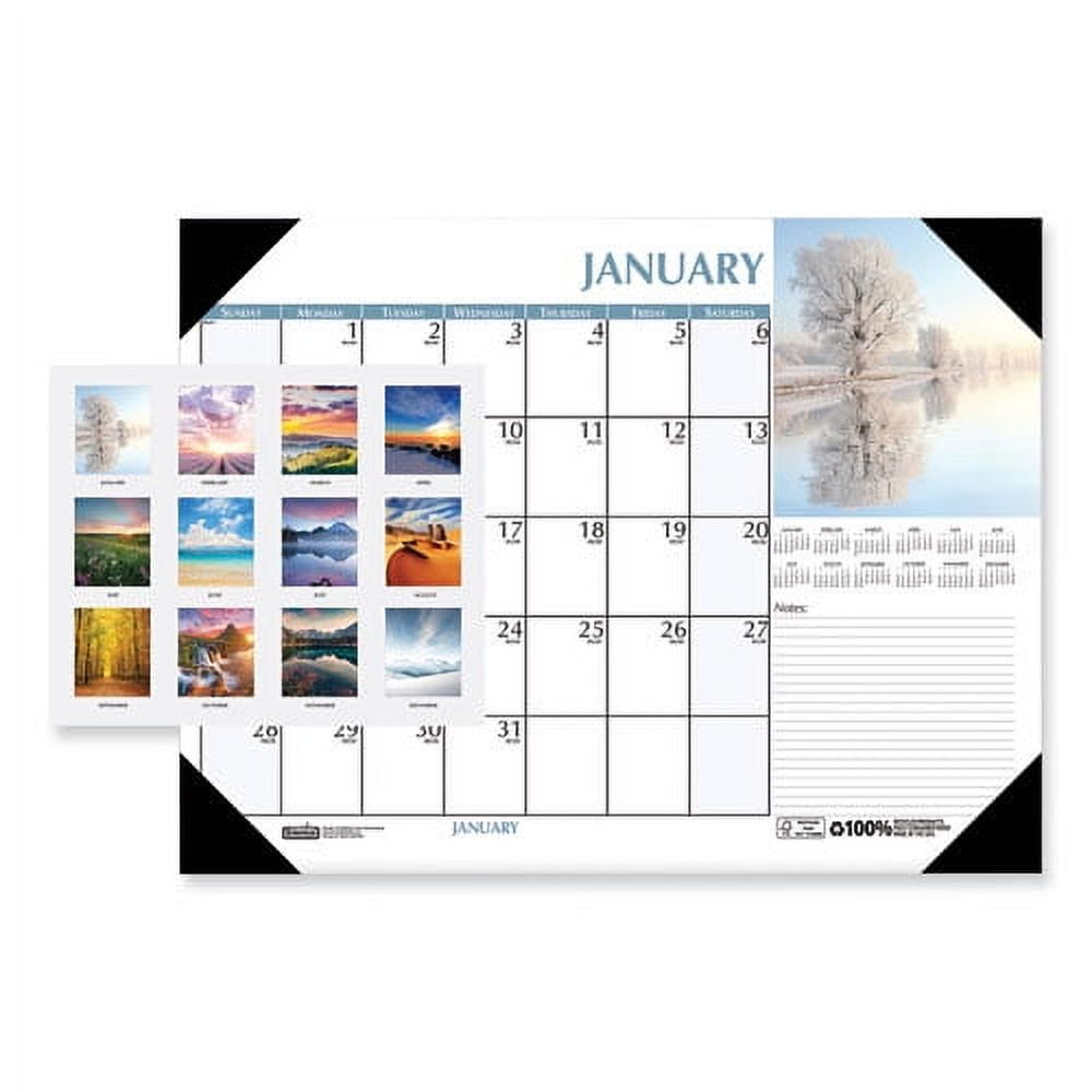 Earthscapes Scenic Desk Pad Calendar, Scenic Photos, 22 x 17, White ...