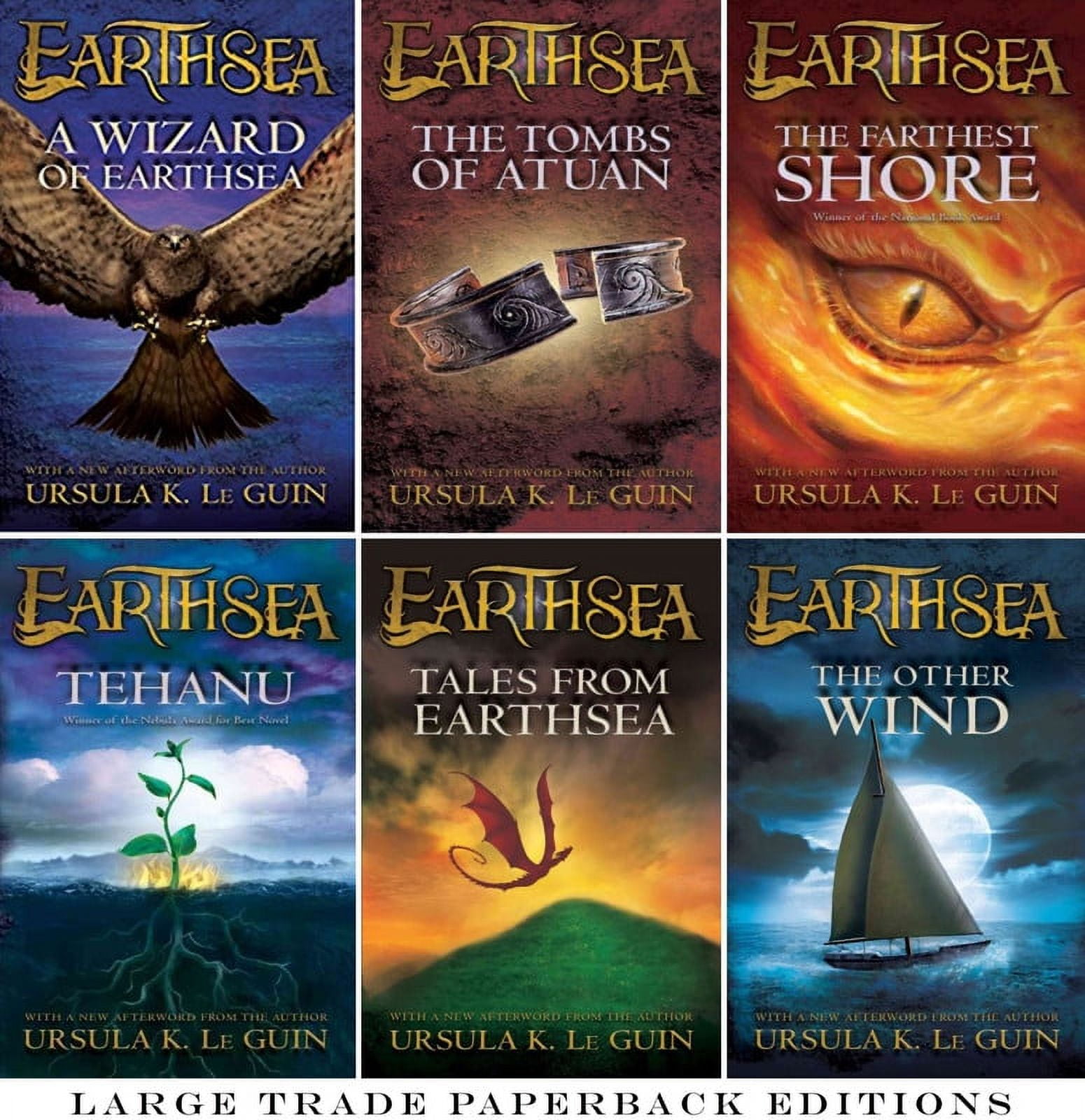 Earthsea Series Books 1-6 : A Wizard of Earthsea; The Tombs of Atuan; The Farthest Shore; Tehanu ...