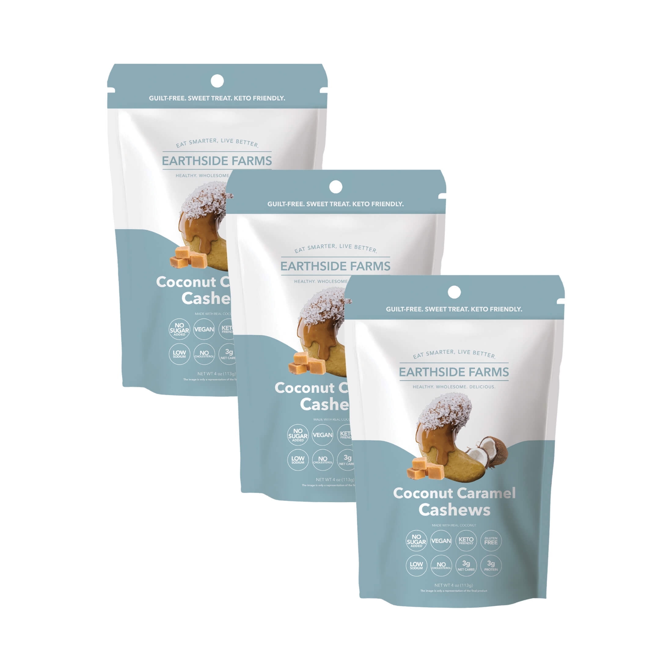 Earthside Farms Coconut Caramel Cashews, Healthy, Vegan, Gluten-Free ...
