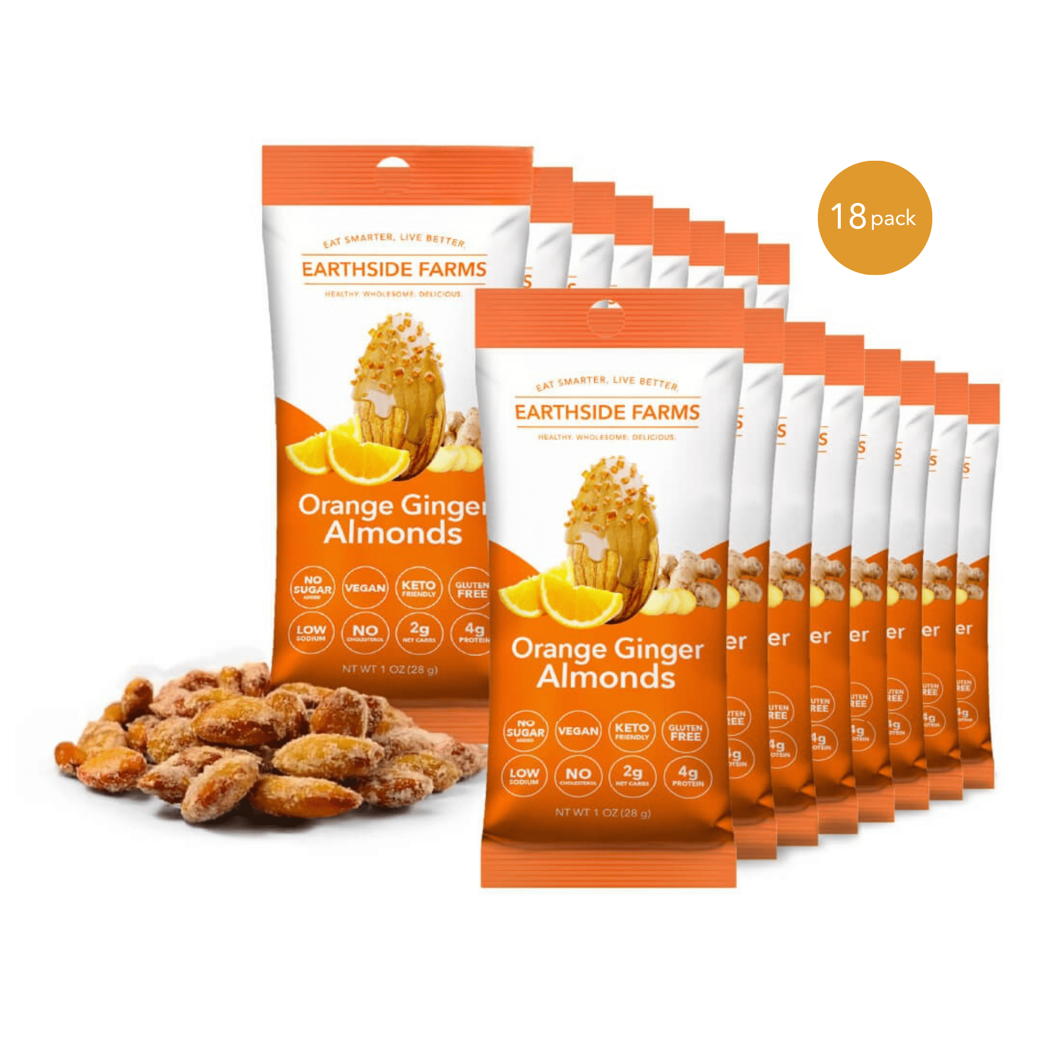 Earthside Farms Orange Ginger Almonds, Healthy Snacks Food, Vegan ...