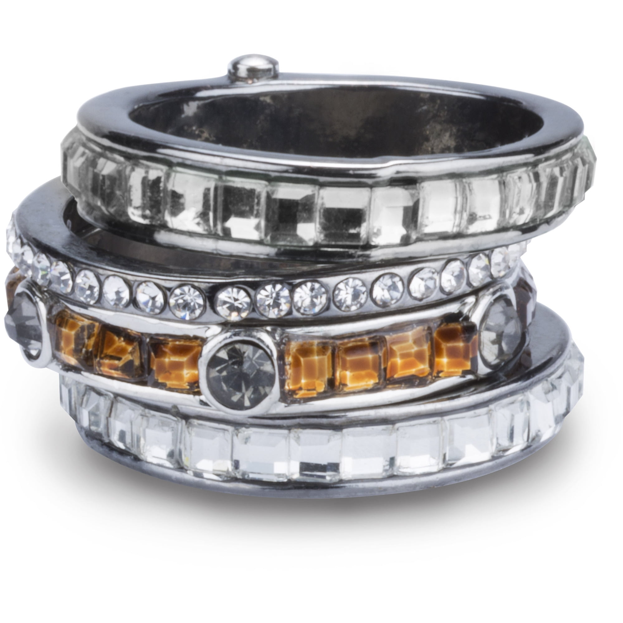 Earthtone - Size 8 Ring with 4 Stacked Crystal Layers - Walmart.com