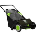 EarthWise, Push Lawn Sweeper, 21 inch, 2.6 Bushel Collection Bag ...