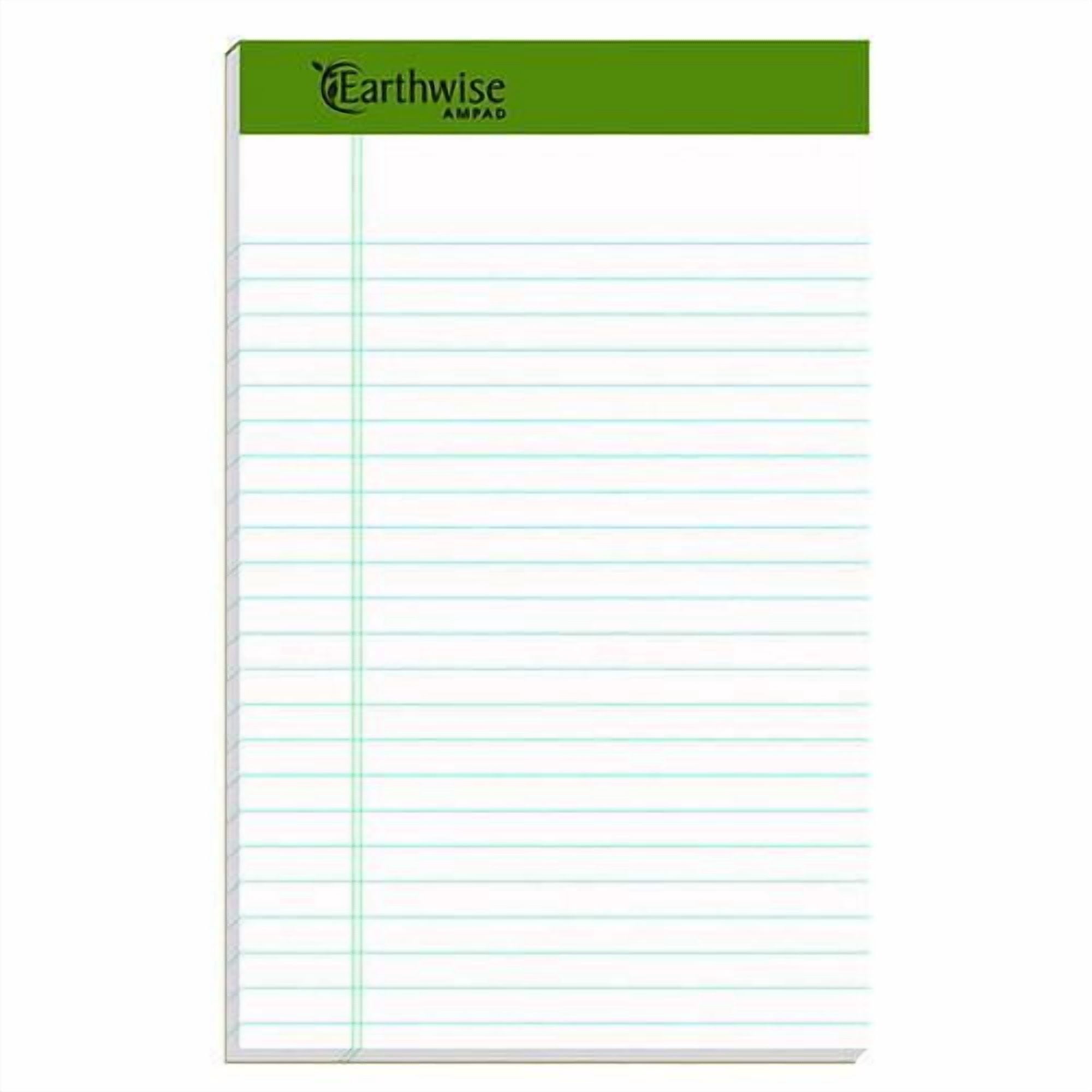Earthwise By Ampad Recycled Paper Legal Pads, Wide/legal Rule, 40 White ...