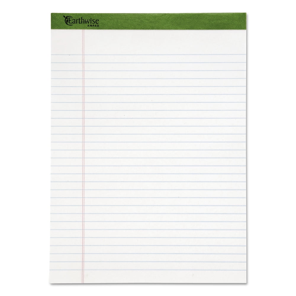 Earthwise by Ampad Recycled Writing Pad 8 1/2 x 11 3/4 White Dozen ...