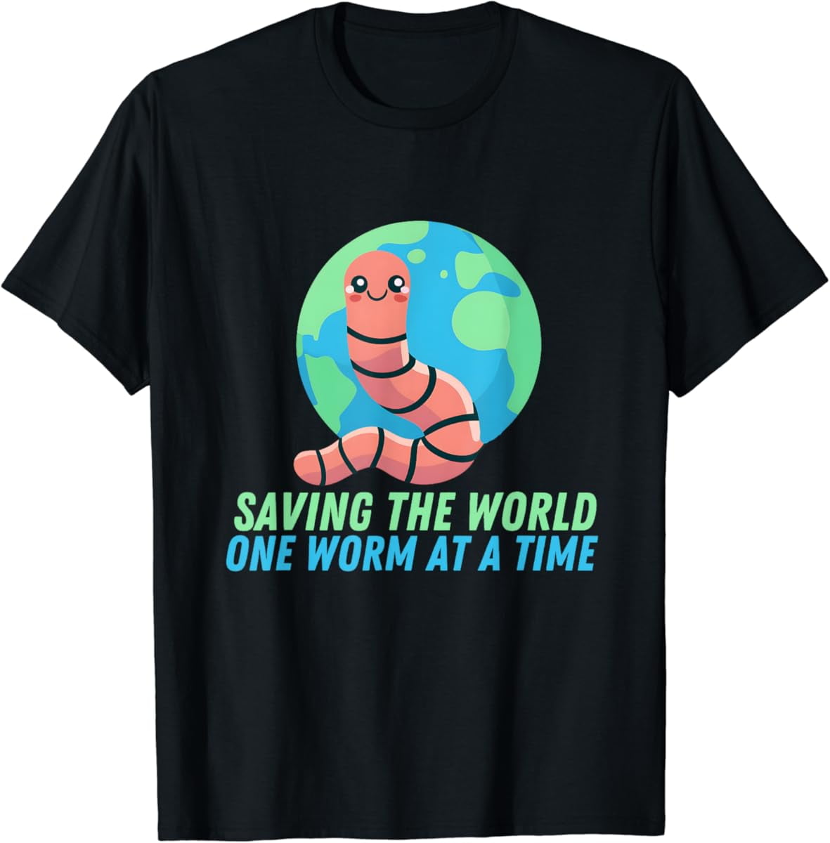 Earthworm Earth Day Saving The World One Worm At A Time T-Shirt Vintage ...