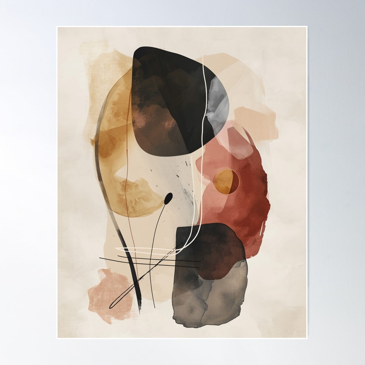 Earthy Abstract Modern Art Poster Wall Art, Modern Wall Decor For ...