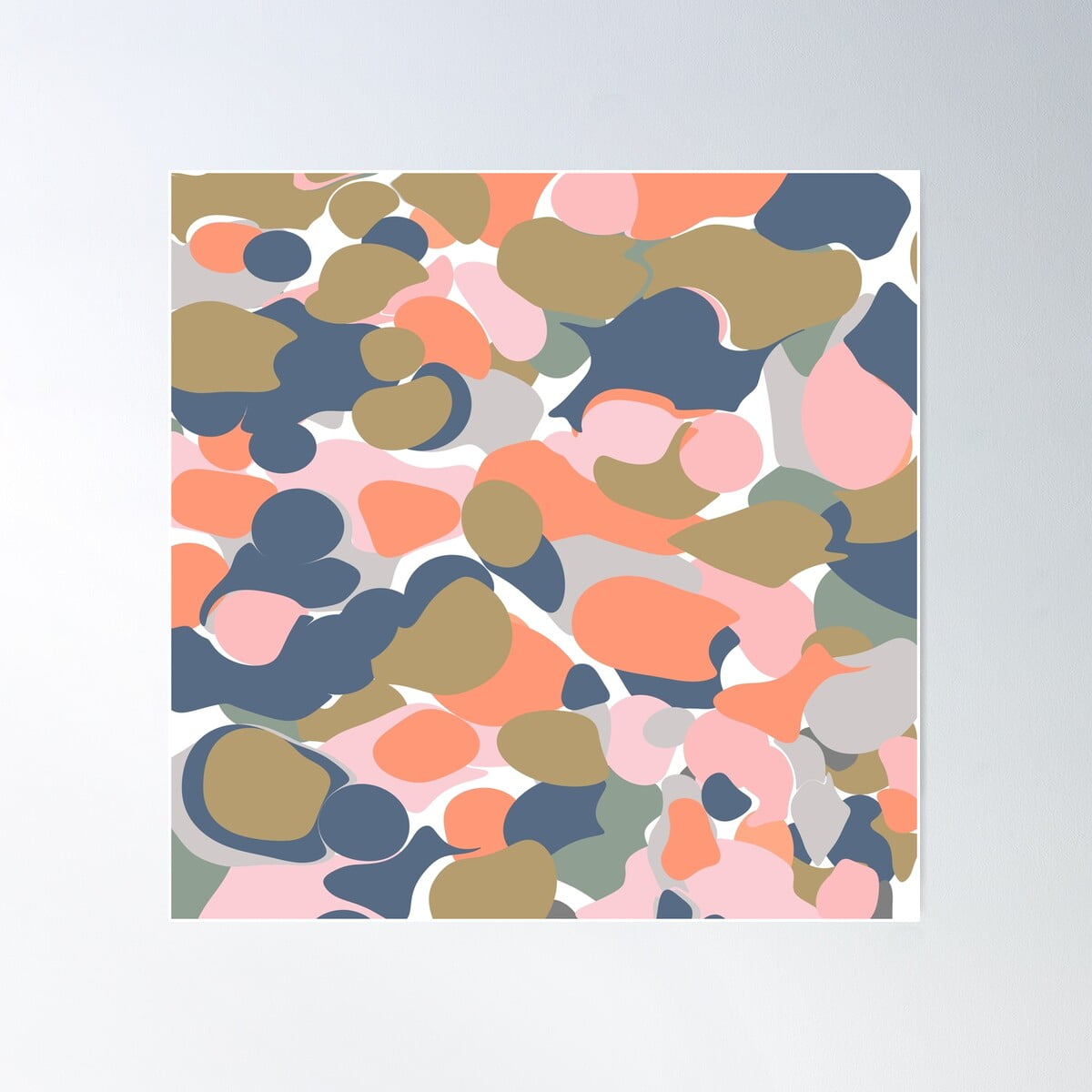 Earthy Abstract Organic Shapes Pattern Poster Wall Art, Modern Wall ...