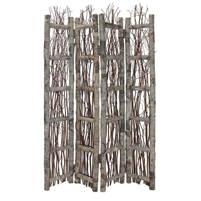 Earthy Birch & Twig Four Panel Room Divider Screen, Brown - Walmart.com