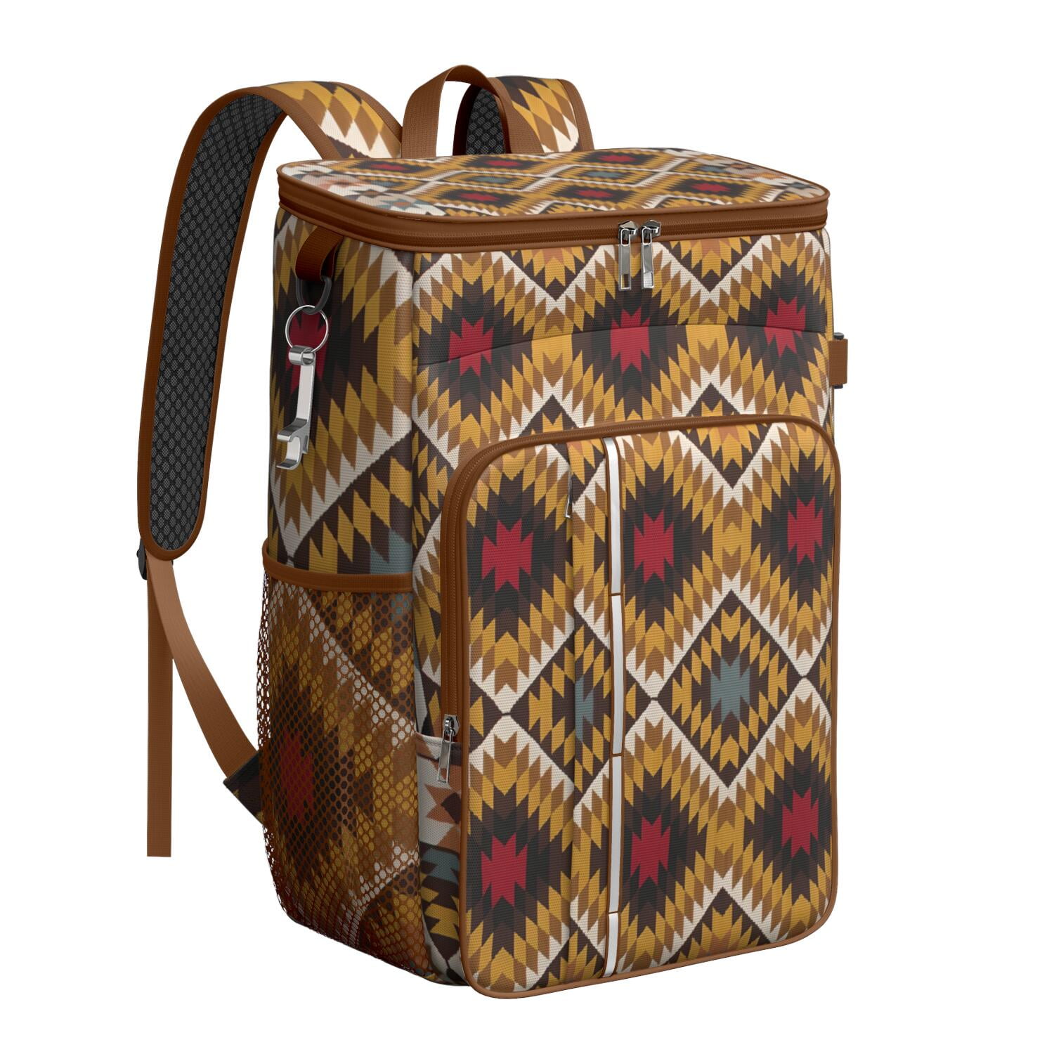 Earthy Bohemian Style Insulated Backpack Cooler - 20L Soft Cooler Bag ...