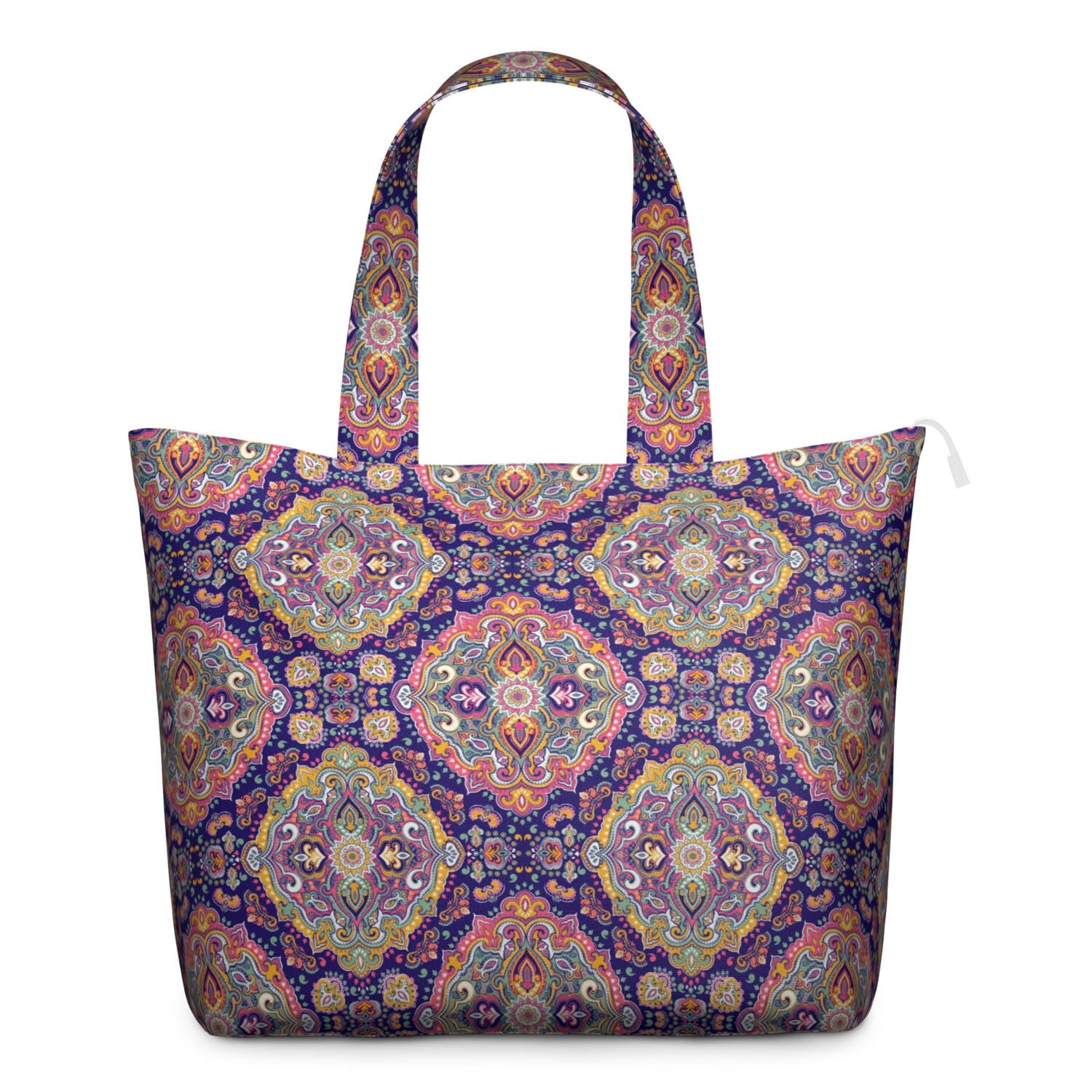 Earthy Bohemian Style Travel Tote, Lightweight Weekender Bag with ...