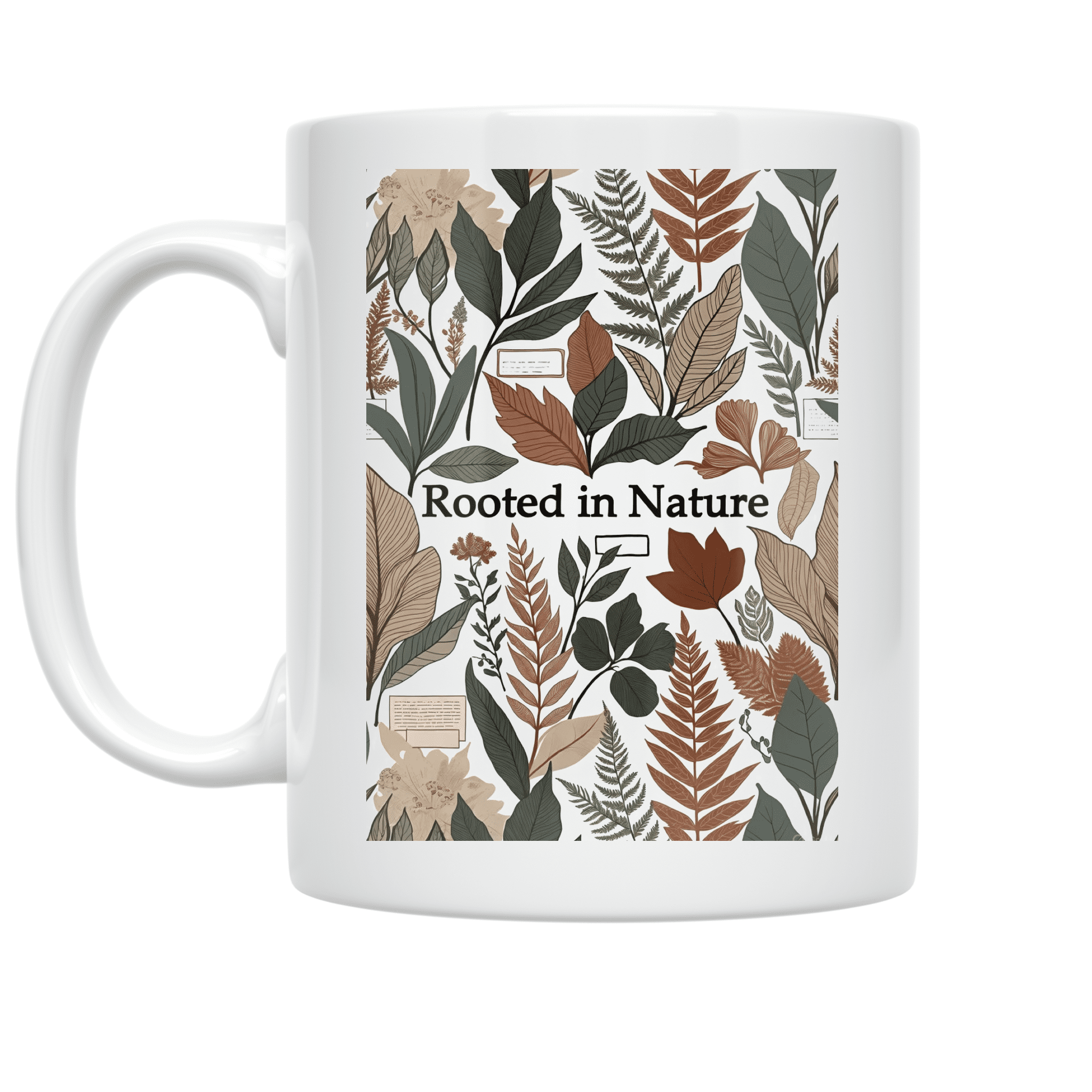 Earthy Botanical Design - Nature Lover - 11 oz Ceramic Coffee Mug ...