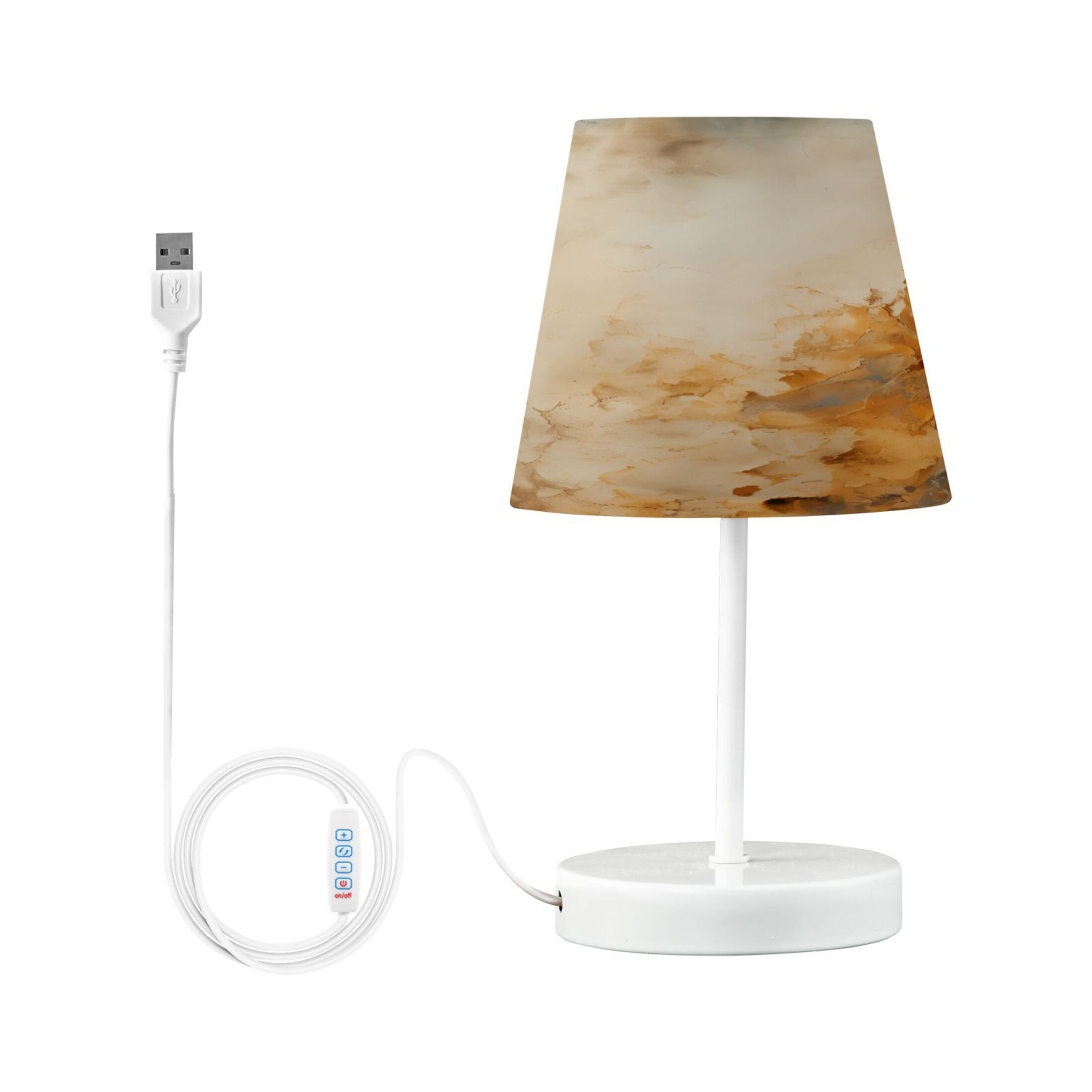 Earthy Color Marble Desk Lamp LED Table Nightstand Lamps with 3 Color ...
