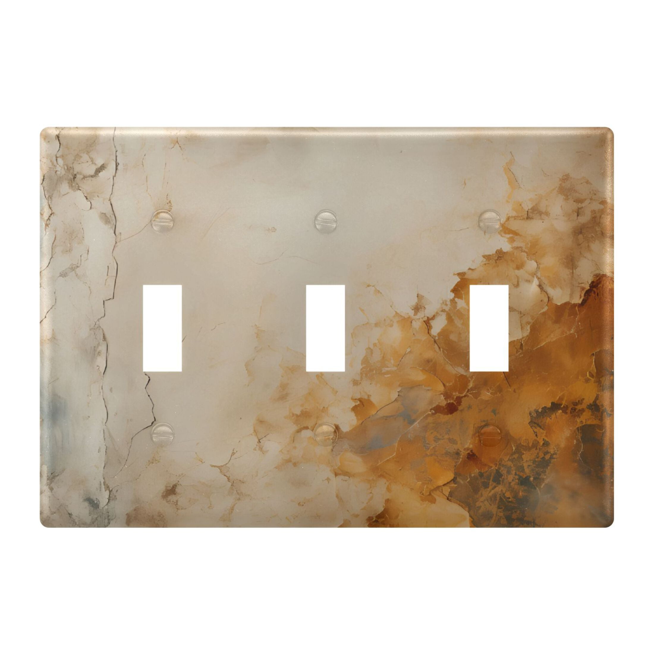 Earthy Color Marble Light Switch Plate Covers 3 Gang Wall Plate ...