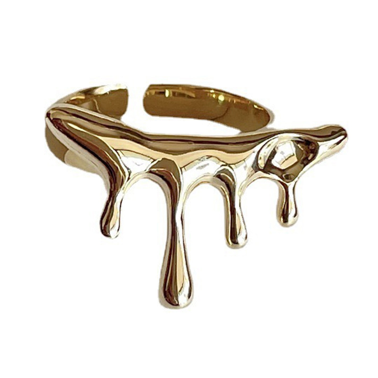Earthy Elegance Unleashed: Stylish Metal Lava Ring | Water Drop Open ...
