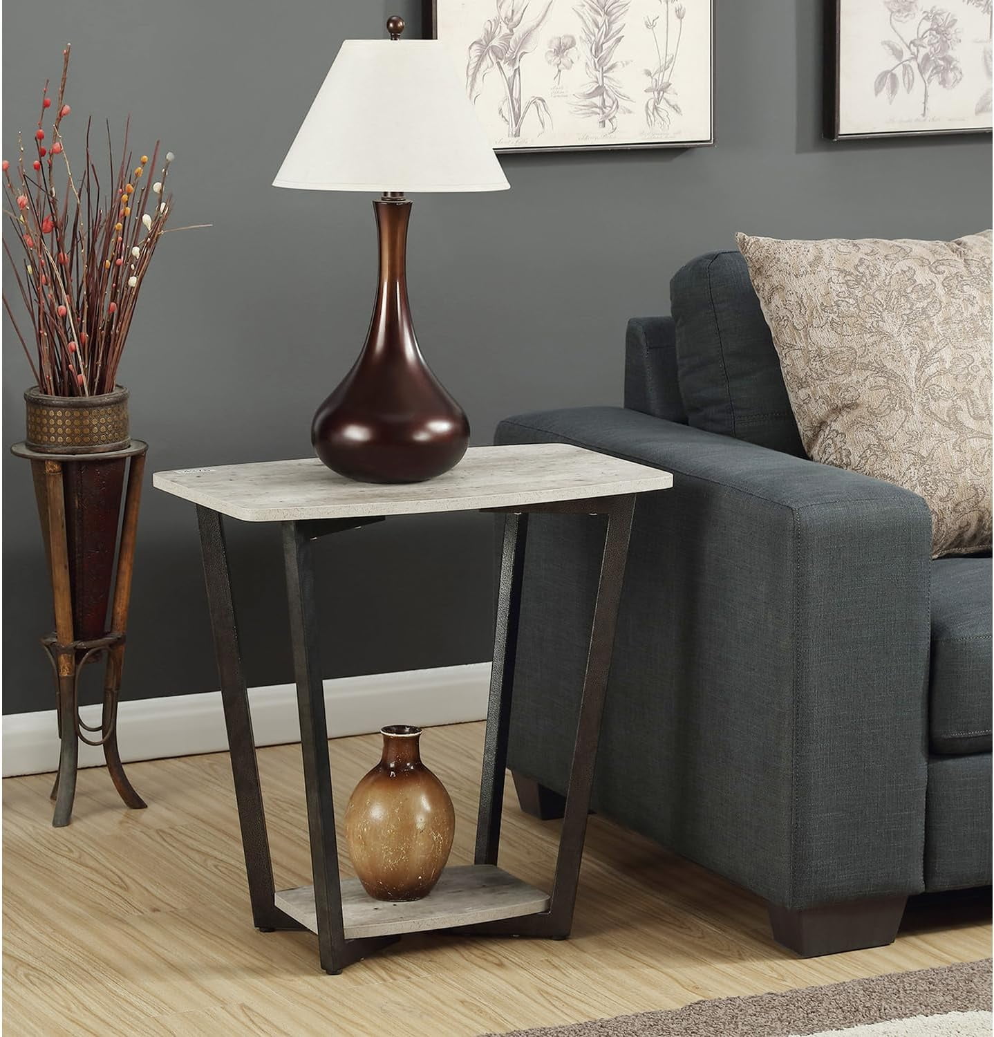 Earthy Elements End Table with Shelf - Walmart.com