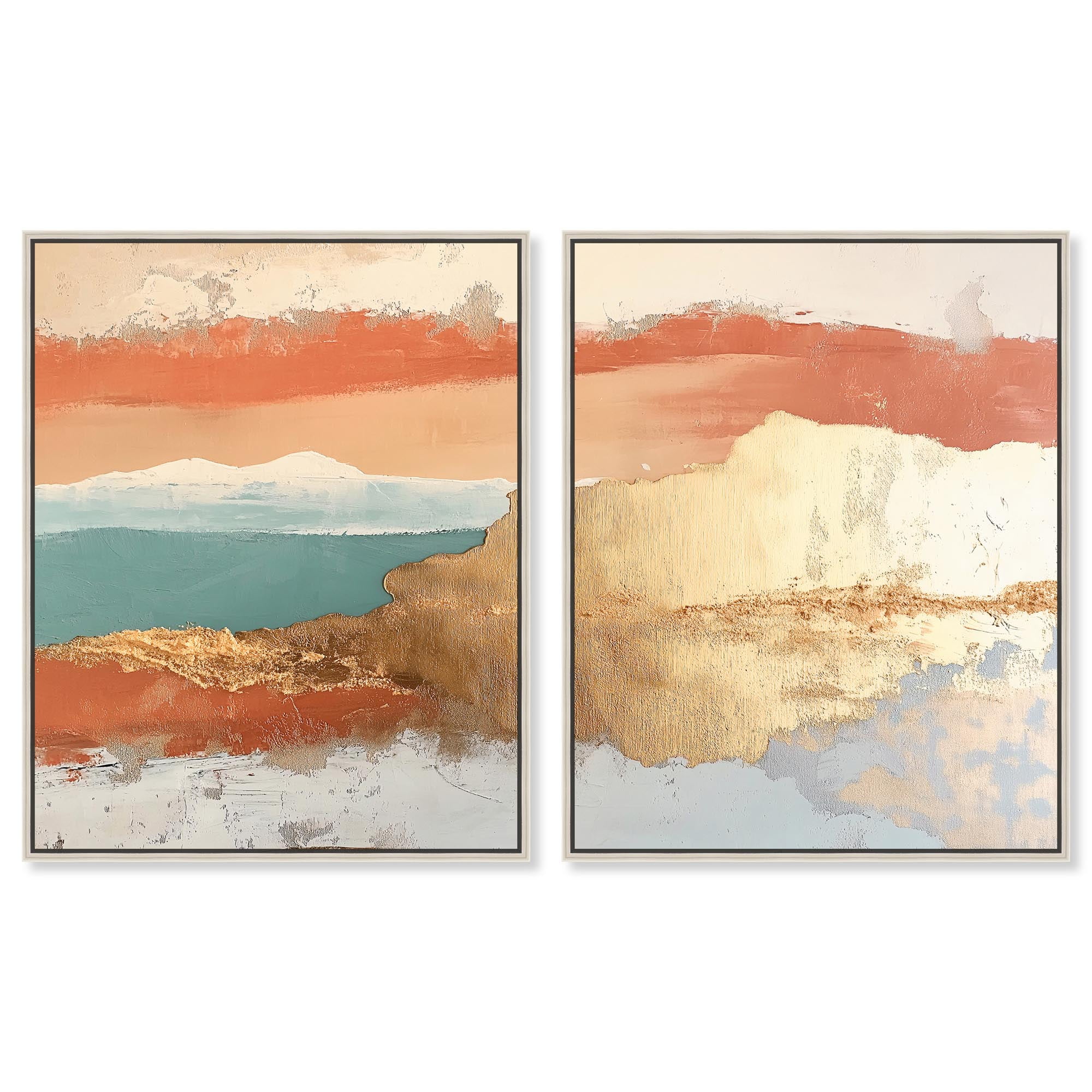 Earthy Glow I Canvas Set of 2 Digital Textured Art by Art Remedy ...