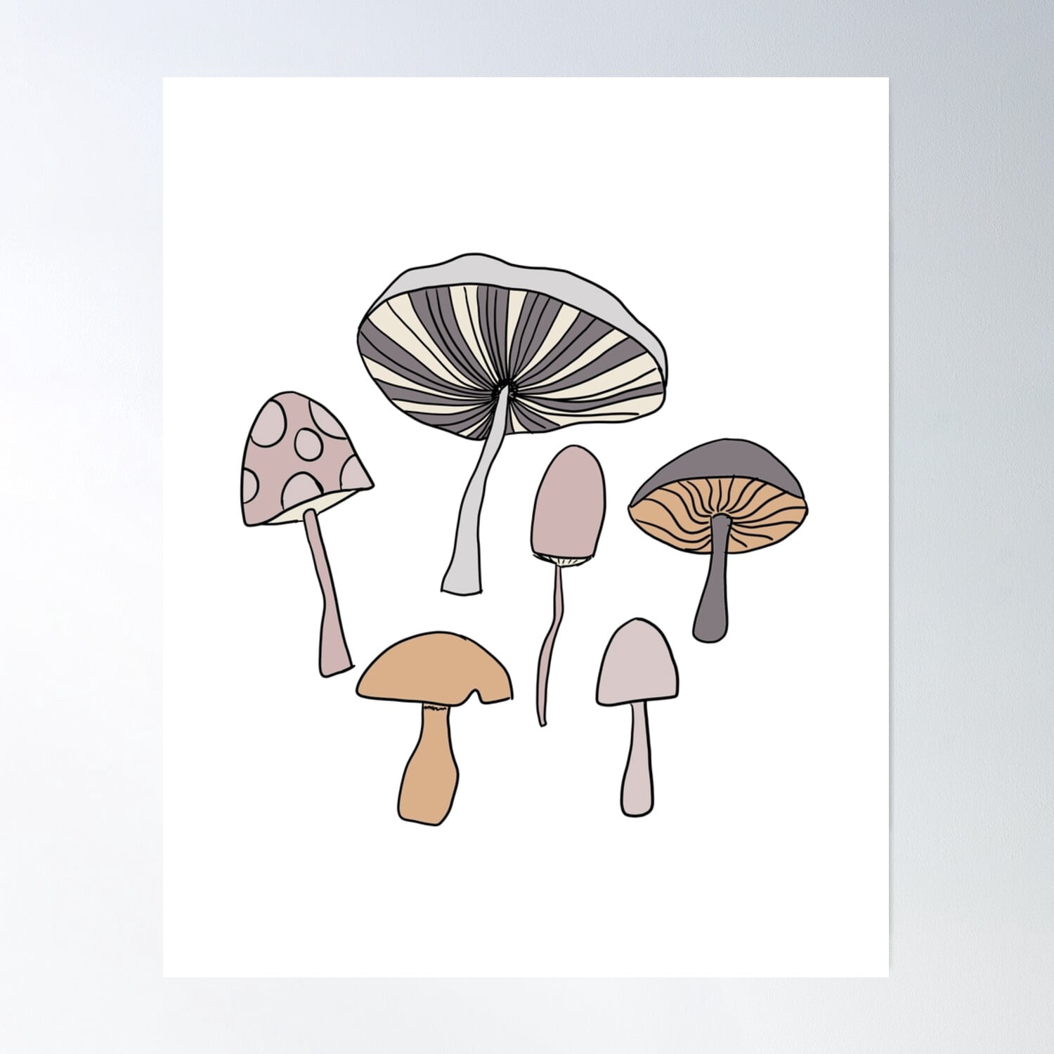 Earthy Mushroom Cluster Poster Wall Art, Modern Wall Decor, 12x18 ...