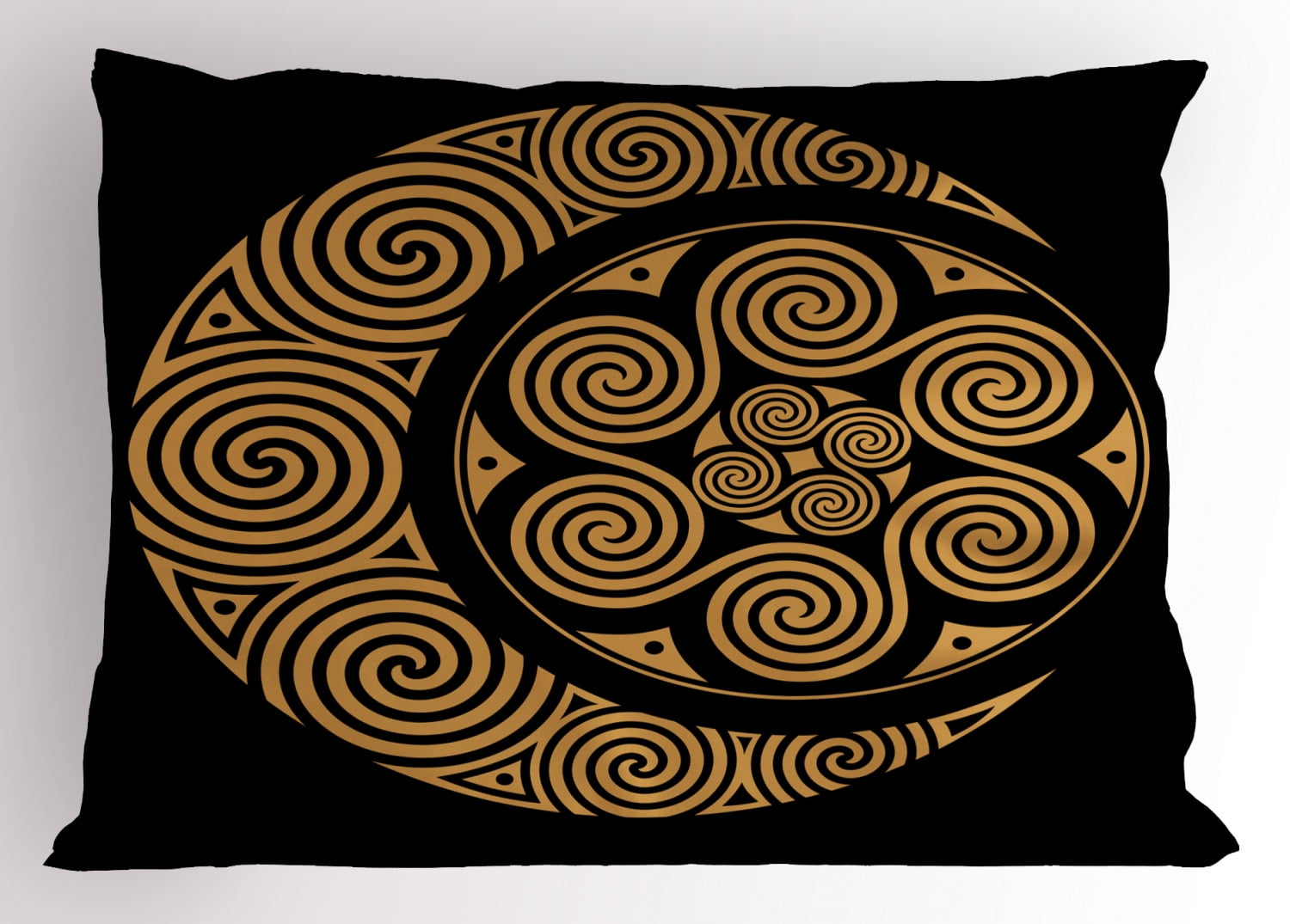 Earthy Pillow Sham, Celtic Moon and Sun with Spiral Motifs Esoteric ...
