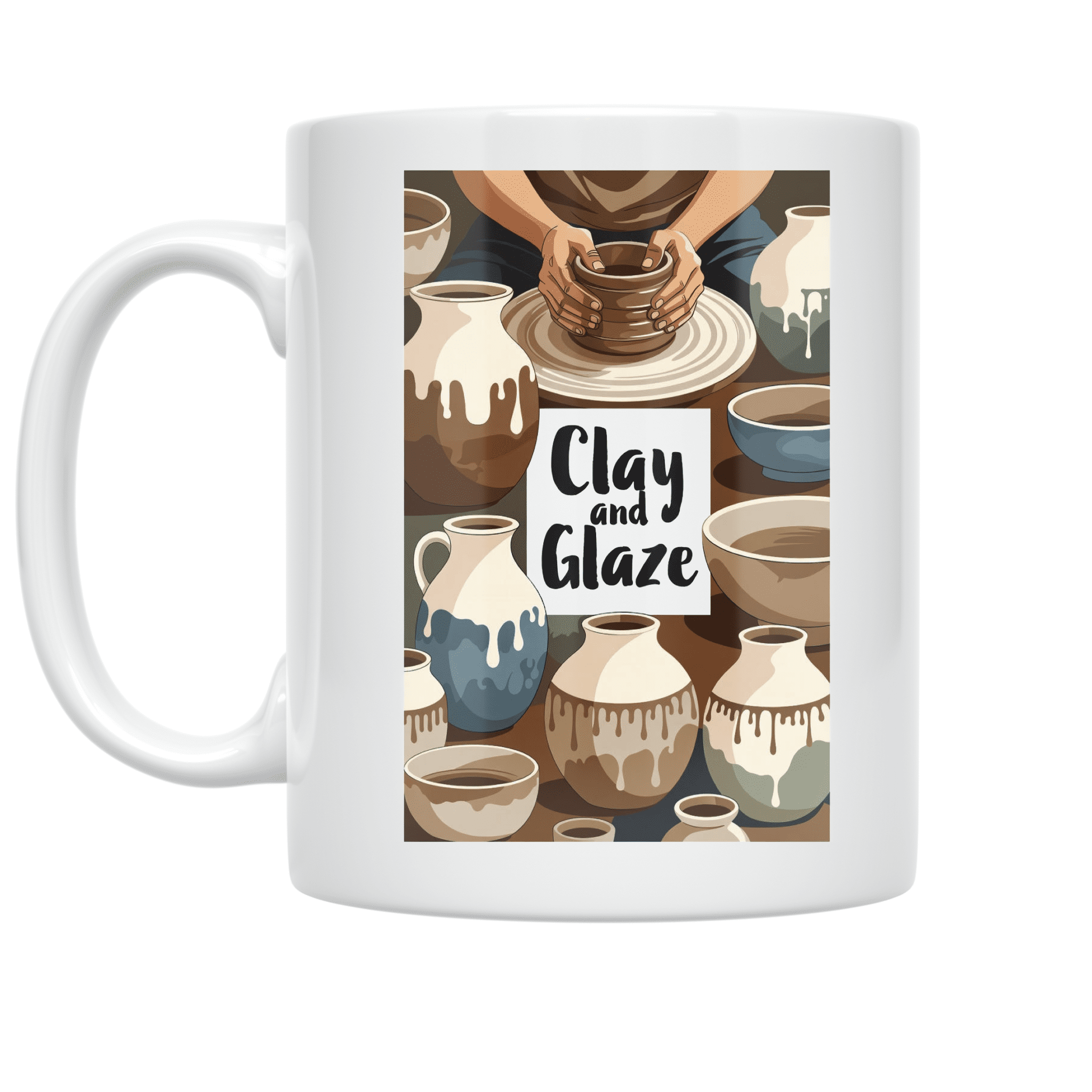 Earthy Pottery Art - Ceramic Lovers - 11 oz White Ceramic Coffee Mug ...
