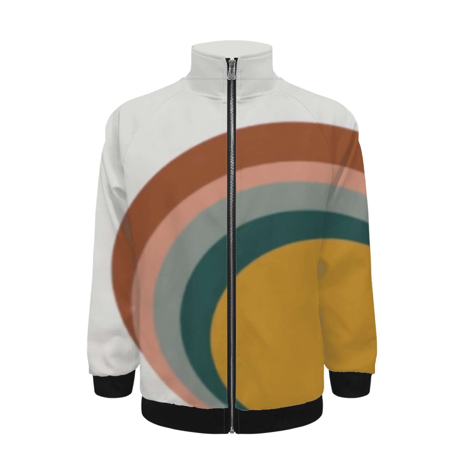 Earthy Rainbow Abstract Art Design Jacket Men's Street Cool Long ...