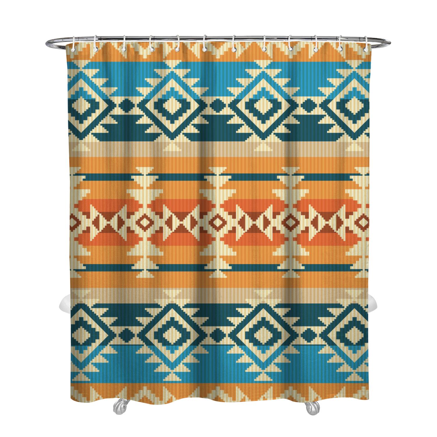 Earthy Retro Artistic Shower Curtain 72x84 Inches Quick-Dry Polyester ...