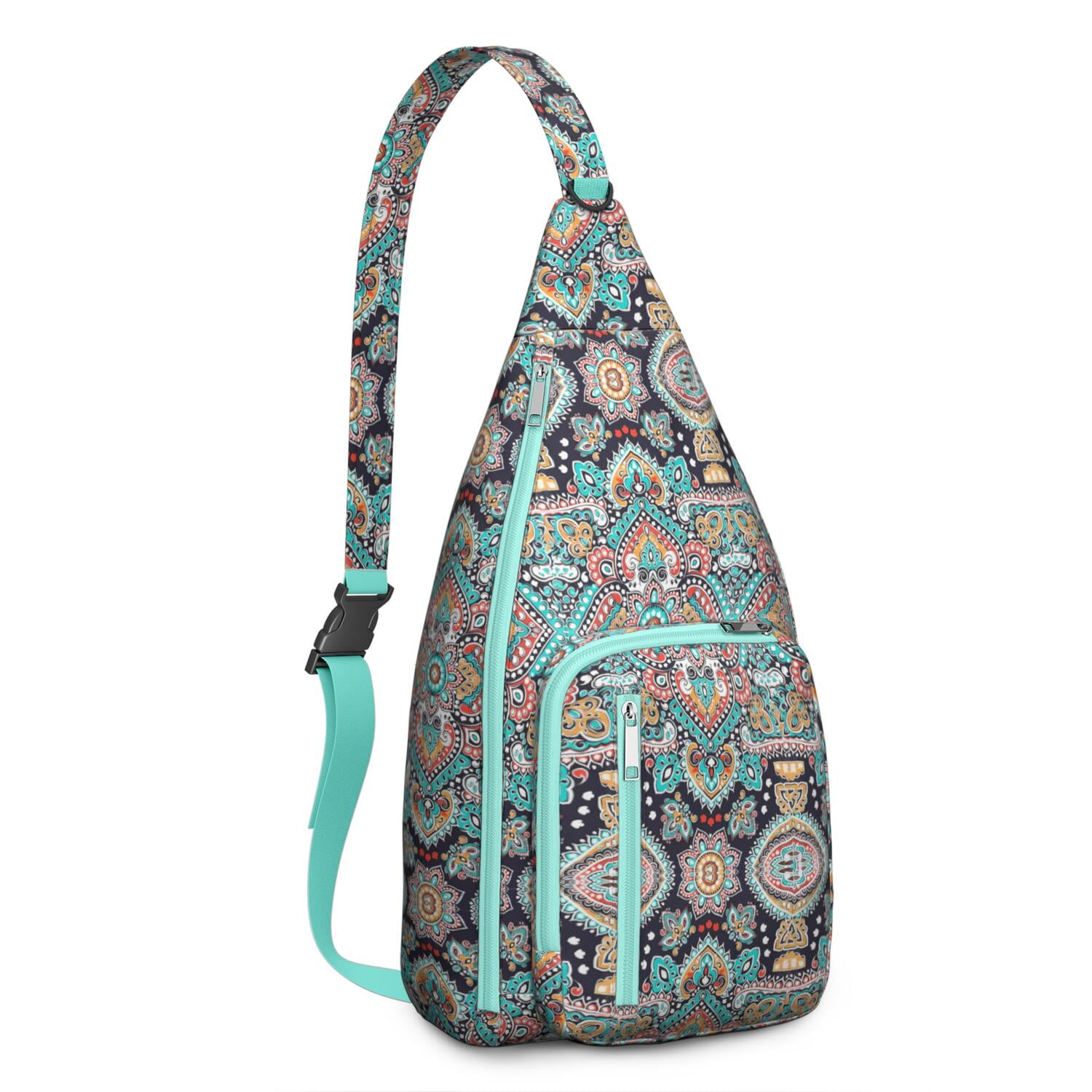 Earthy Rustic Sling Backpack - Colorful Bohemian Crossbody Bag for ...