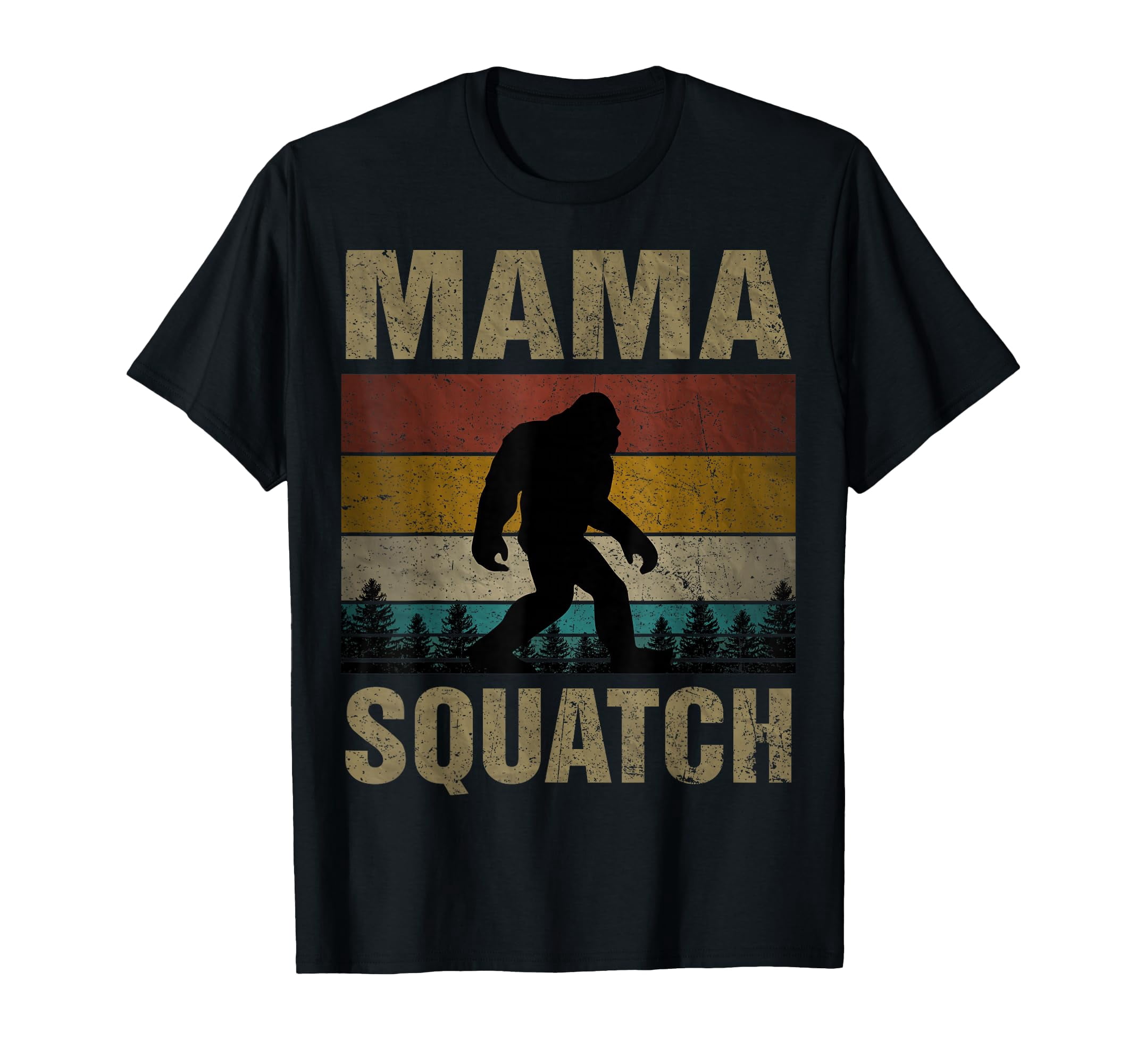 Earthy Striped Mama Squatch Bigfoot Yeti Family Matching T-Shirt for ...
