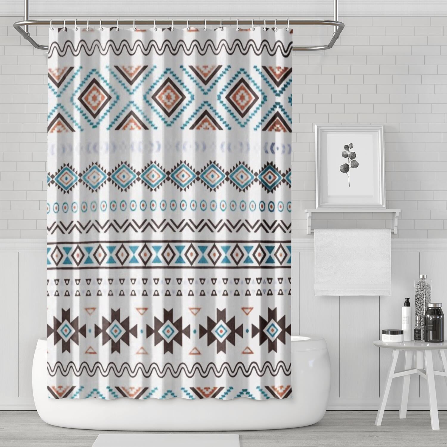Earthy Tone Shower Curtain 72x72 Inches, Quick-Dry Polyester Fabric ...