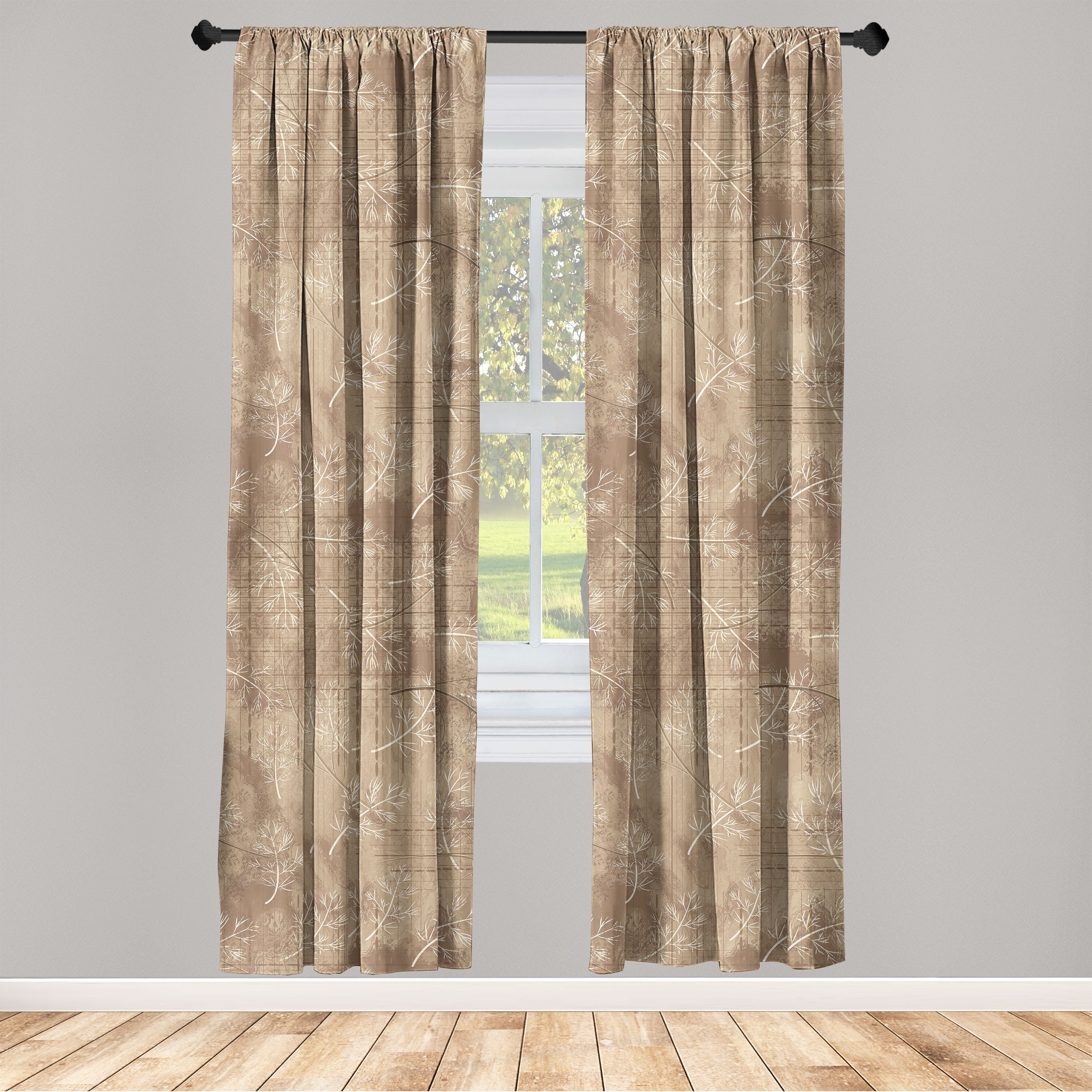 Earthy Tones Window Curtains, Minimal Nature Art Inspired Branches on ...
