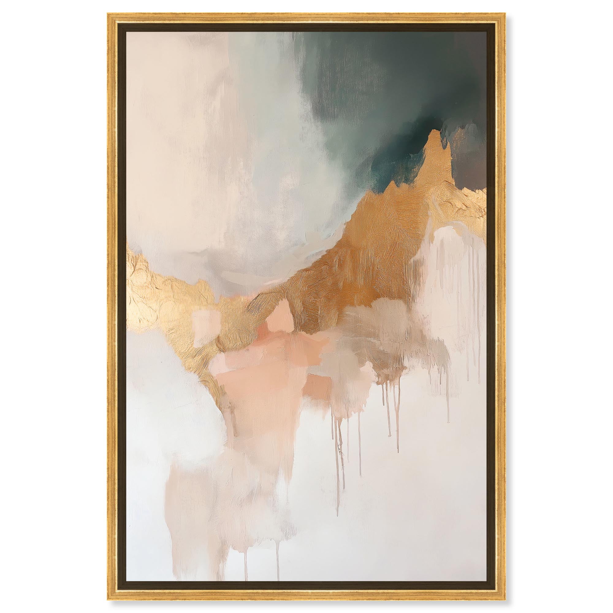 Earthy Whispers Canvas Gold Leaf Wall Art by Art Remedy, Gold Frame, 30 ...