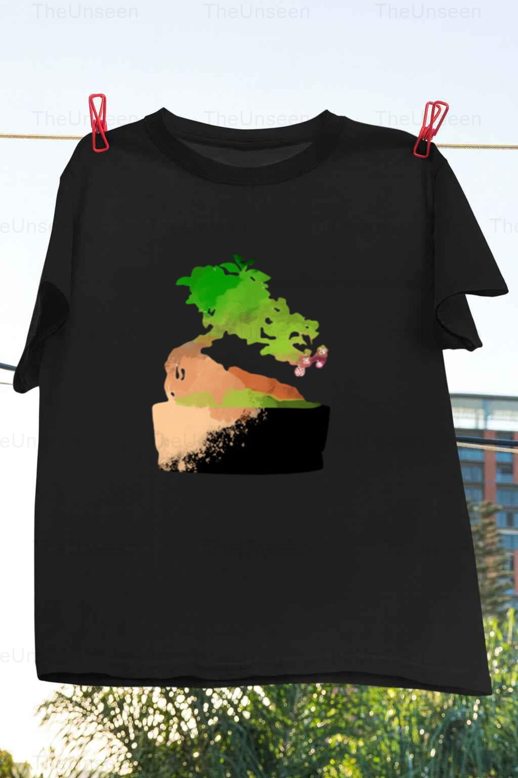 Earthy and Green Color Bonsai Tree Nature Inspired Unisex T-Shirt.png ...