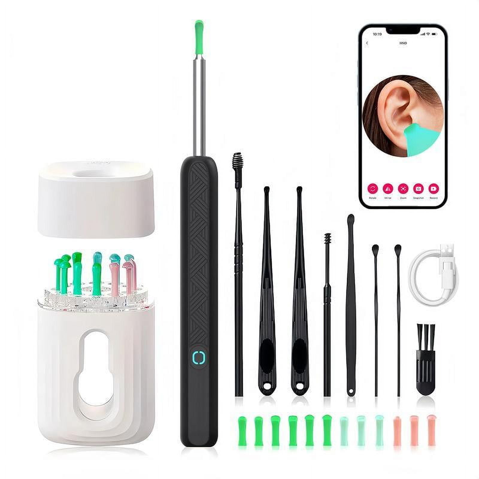 Earwax Removal Tool Set with Camera - Portable 360° Wide Angle Ear ...