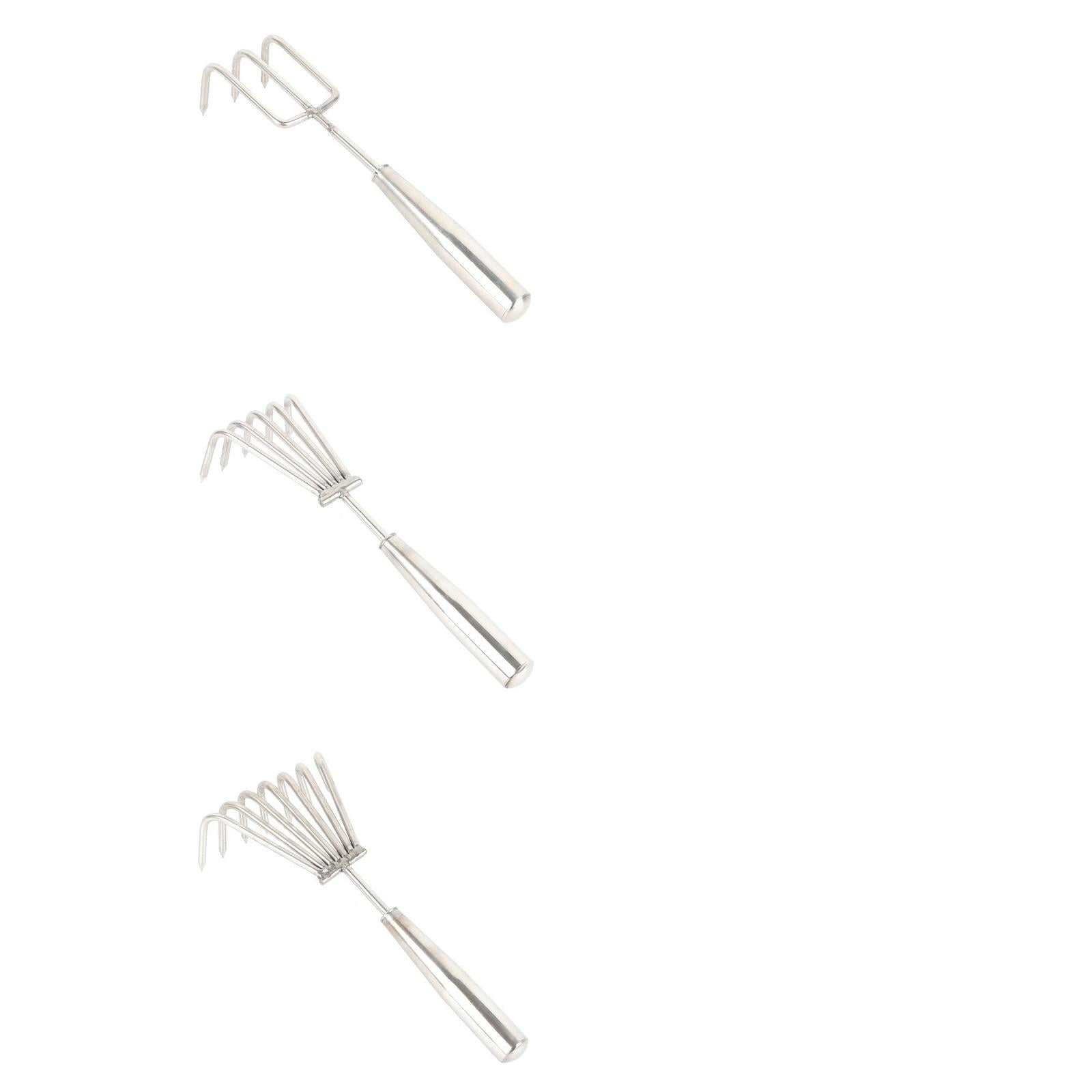 Easdesey Hand Rake Garden Tool Set,11.4" Stainless Steel Small Garden ...