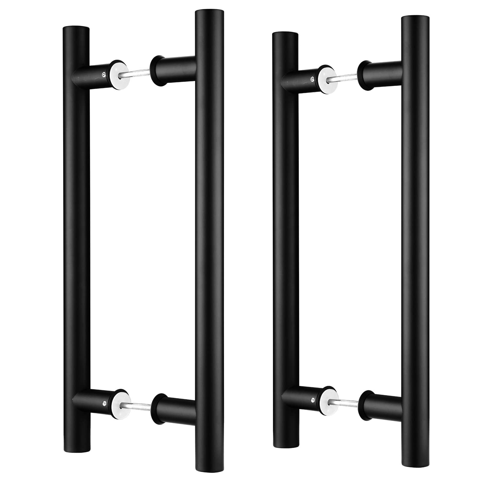 EaseLife 16" Double Sided Push Pull Door Handle, Matte Black, Stainless ...