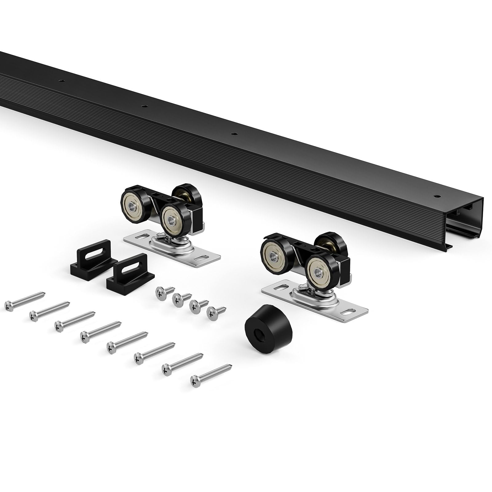 EaseLife 5FT/60in Sliding Pocket Door Hardware Kit Black, Commercial ...
