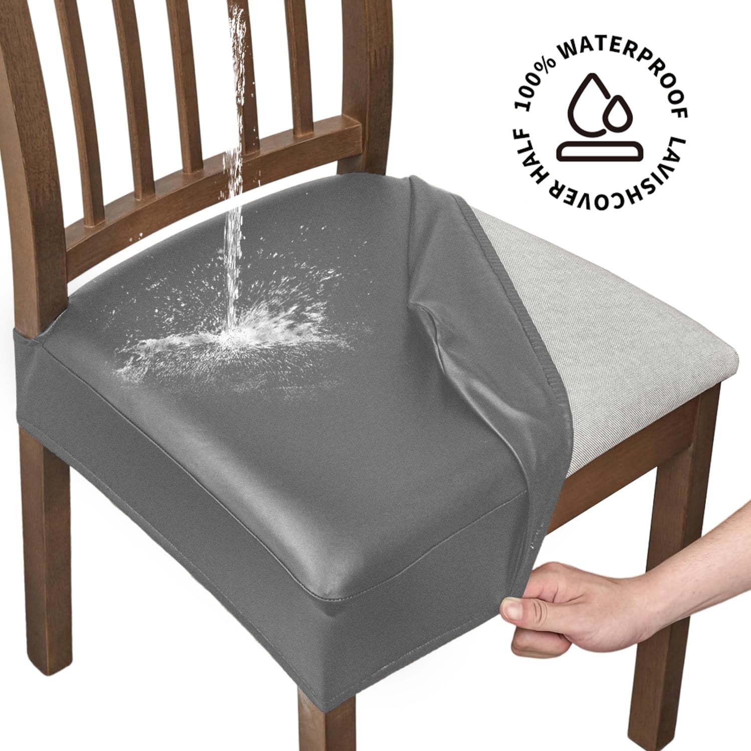 Lavish Cover Premium Anti-Slip & Scratch-Proof PU Dining Chair Covers ...