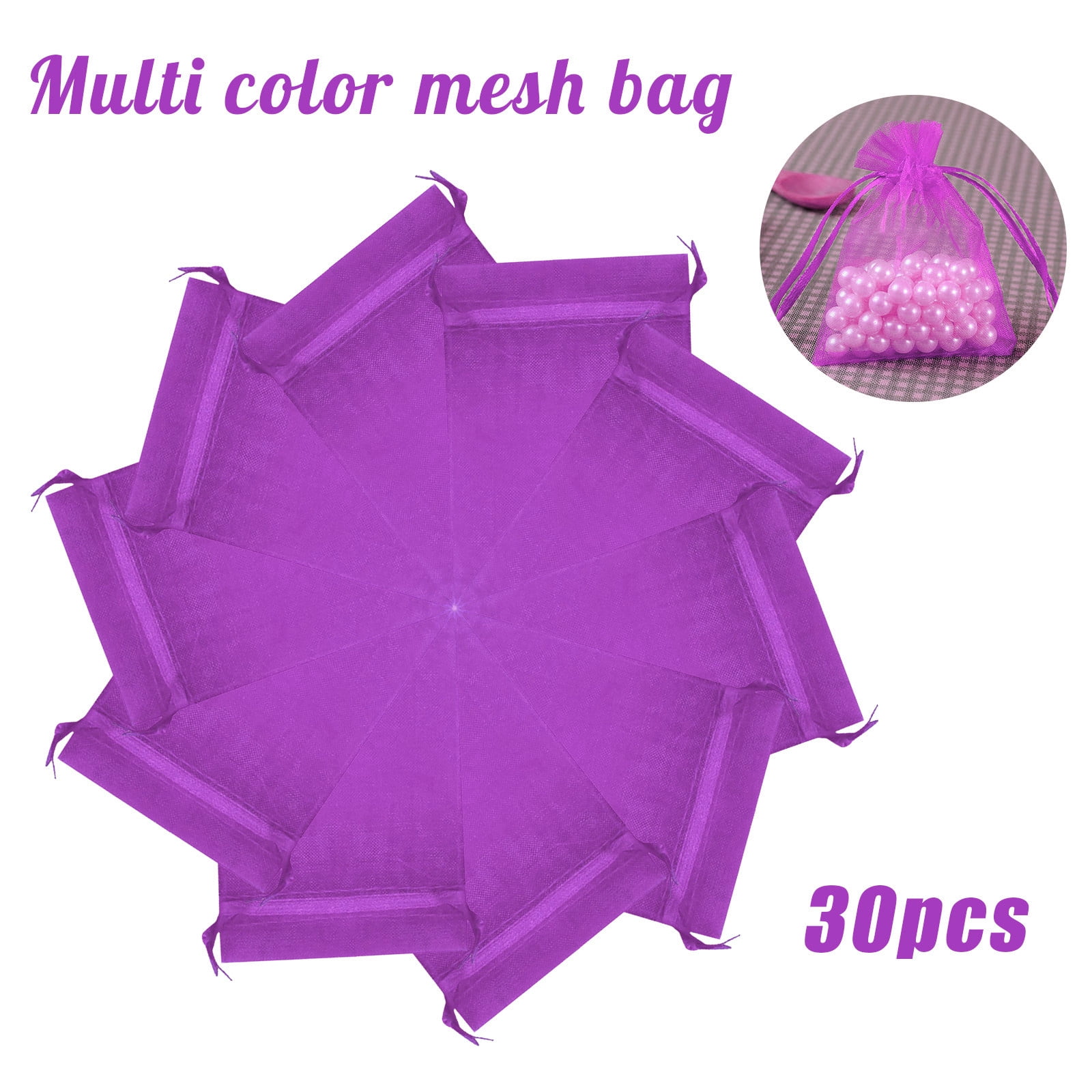 Easeky Drawstring Organza Gift Bags 10X15Cm, Purple Mesh Jewelry Candy ...