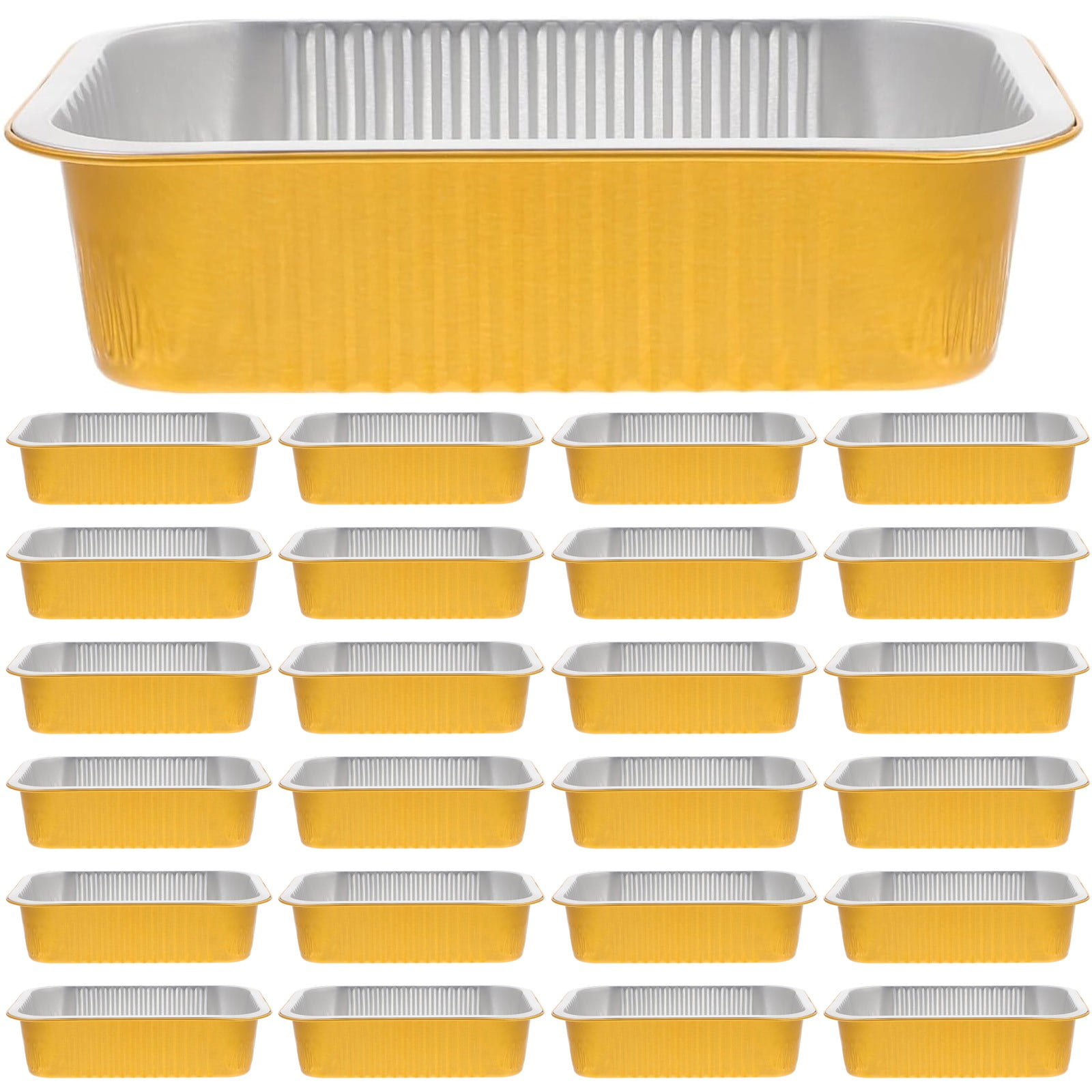 Easeky Heavy-Duty Aluminum Foil Pans 25-Pack Disposable Baking Trays ...