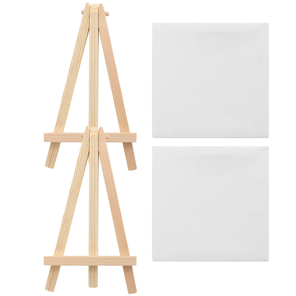 Easel Canvas Mini Painting Wooden Canvases Stand Tabletop Art Set ...