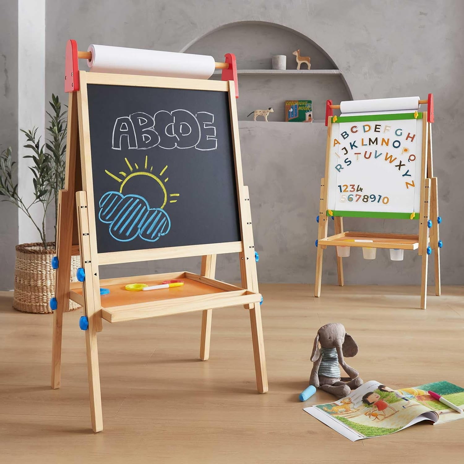 Easel for Kids with 2 Drawing Paper Roll, Learning-Toy for 3,4,5,6,7,8 ...
