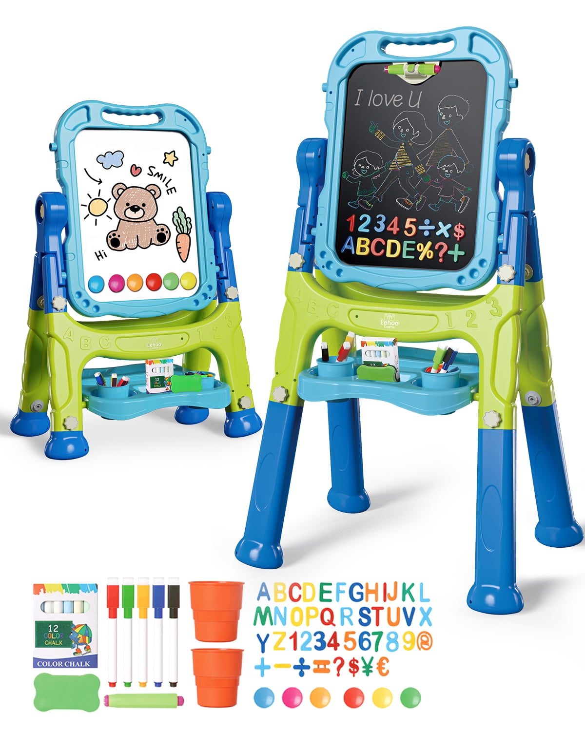 Free Shipping! Easel for Kids, 4 in 1 Rotatable Double Sided Adjustable ...