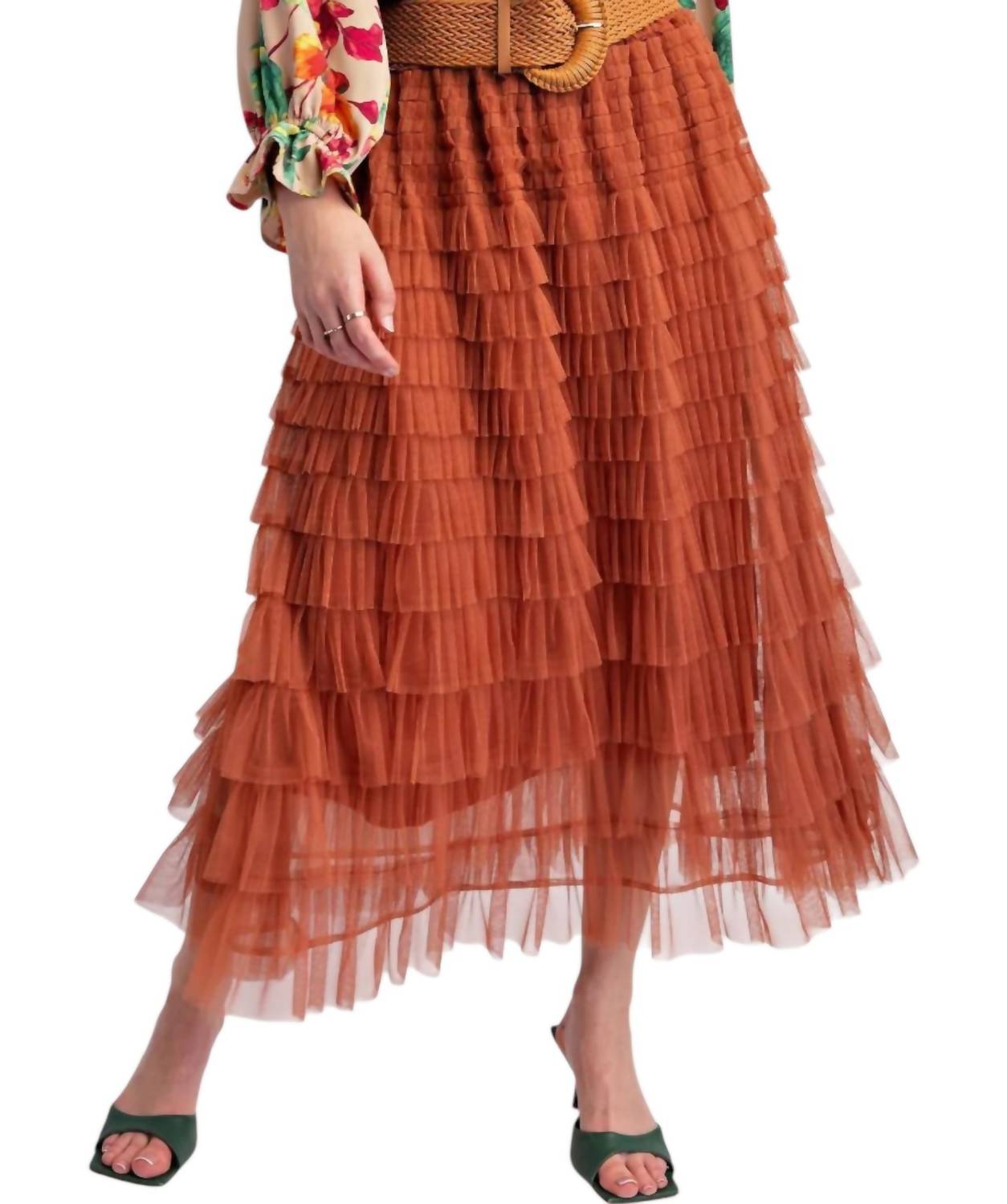 Easel Ruffle Patch Tulle Skirt - Walmart.com