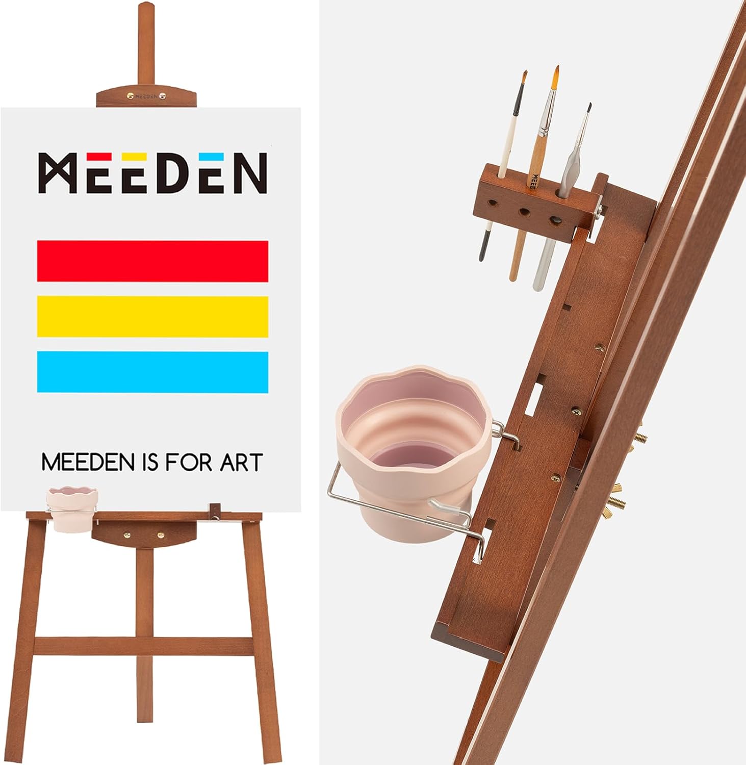 Easel Stand for Painting Canvas: Beechwood Lyre Easel Tripod Stand ...