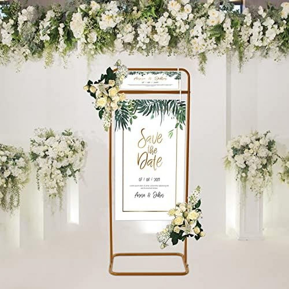 Easel Stand for Wedding Sign Poster 4.9FT Wedding Sign Stand Gold Metal ...