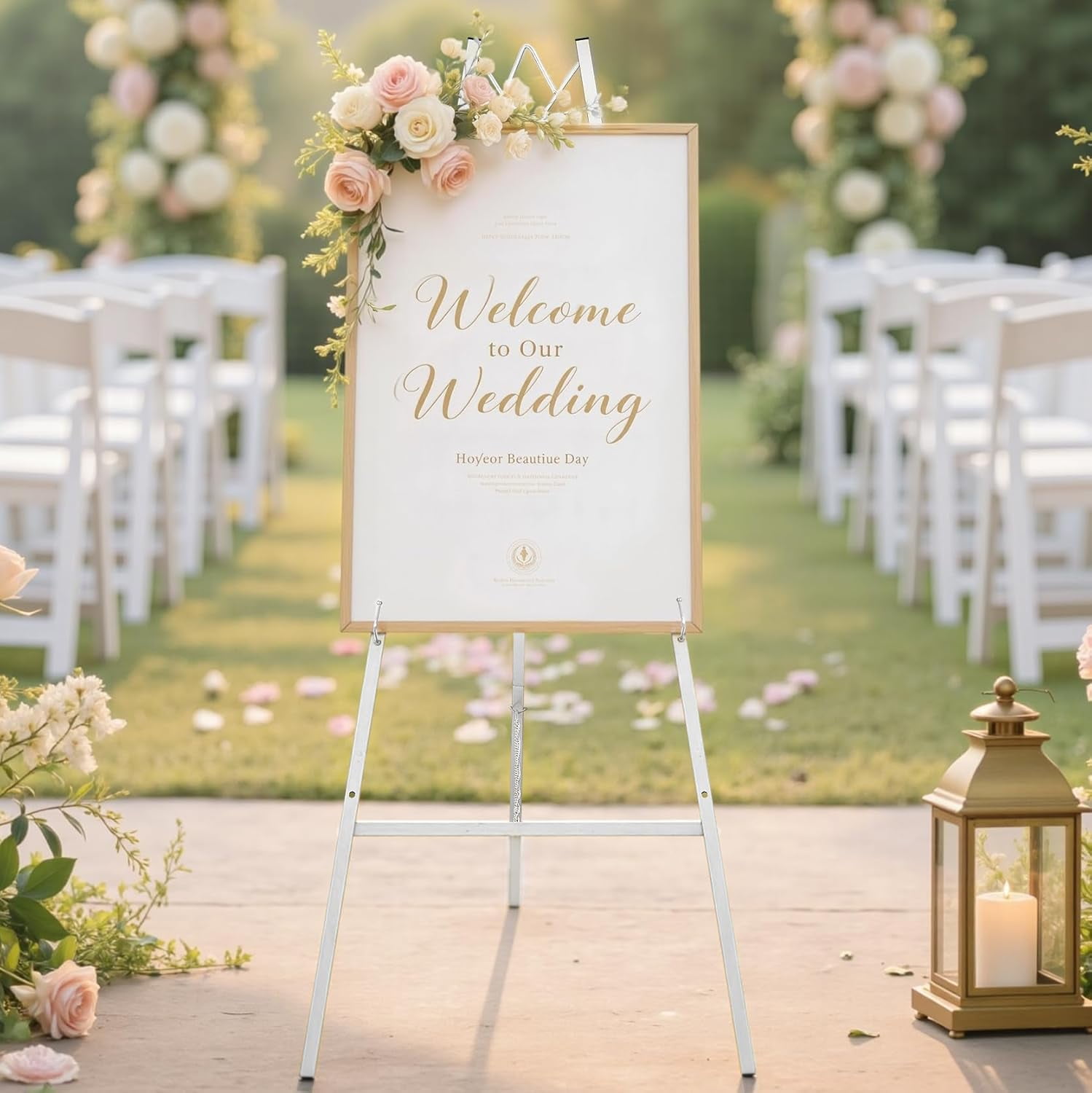 Easel Stand for Wedding Signs – No Assembly Needed, Heavy Duty Metal ...