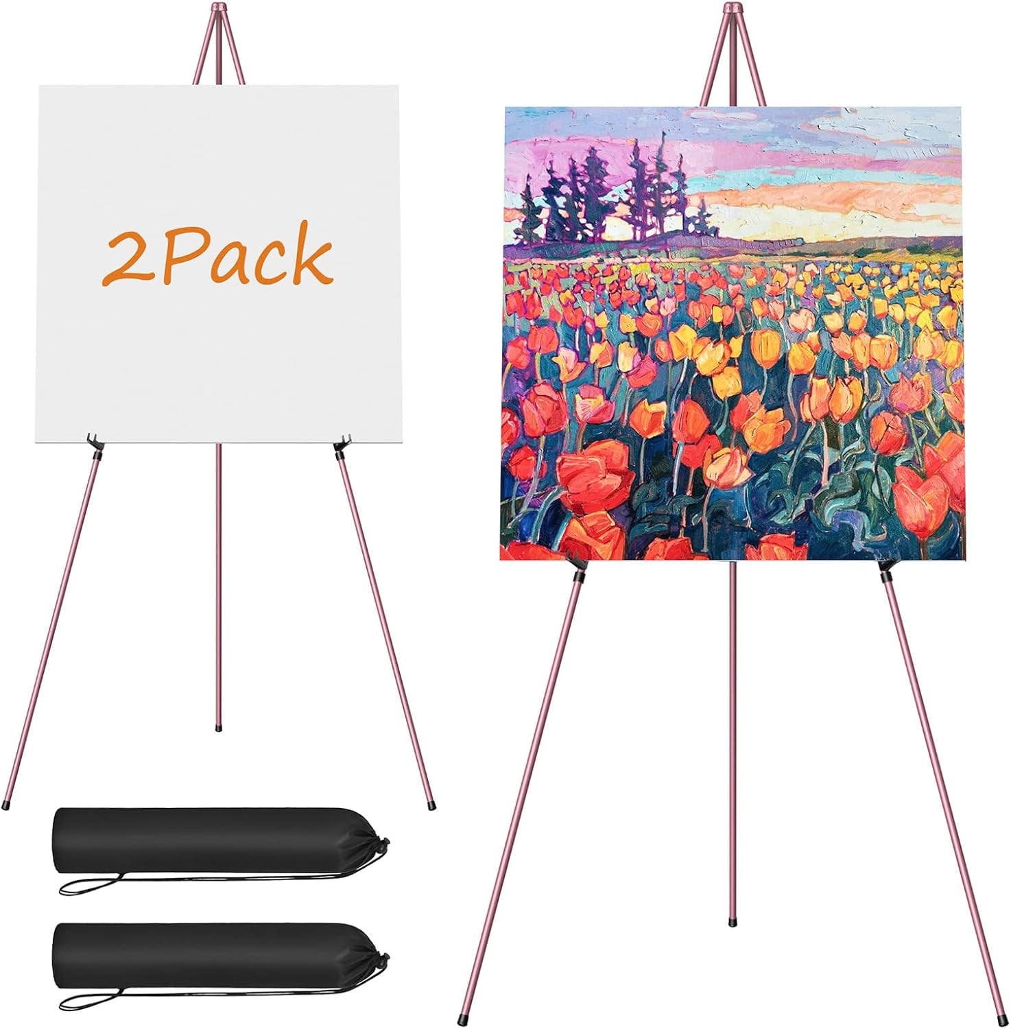 Easel Stand for Display, 63" Portable Painting Easel, Lightweight Metal ...
