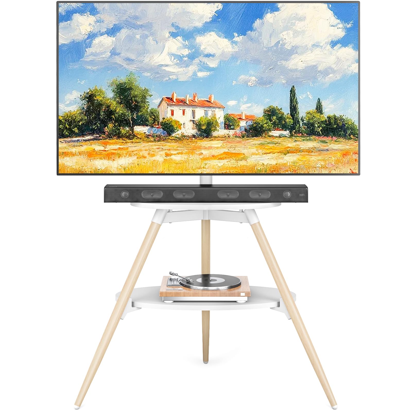 Easel TV Stand for 32 to 65 Inch TVs, Height Adjustable & 180° Swivel ...